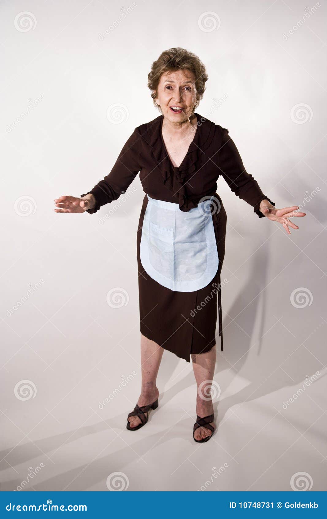 Elderly Woman In Maid Outfit Stock Image Image Of Alone Seamless