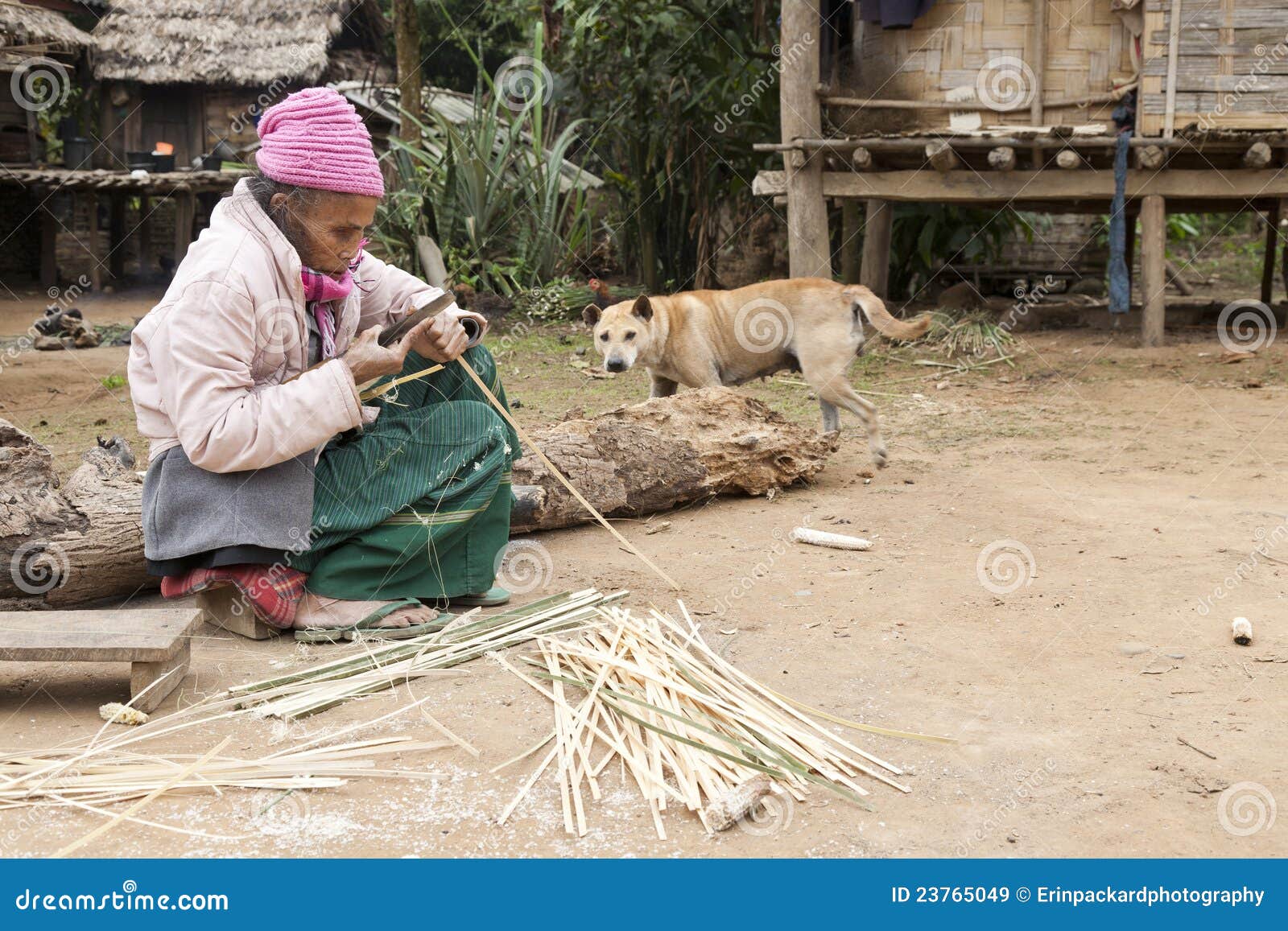 Elderly Woman Making Baskets Editorial Stock Image - Image of older ...