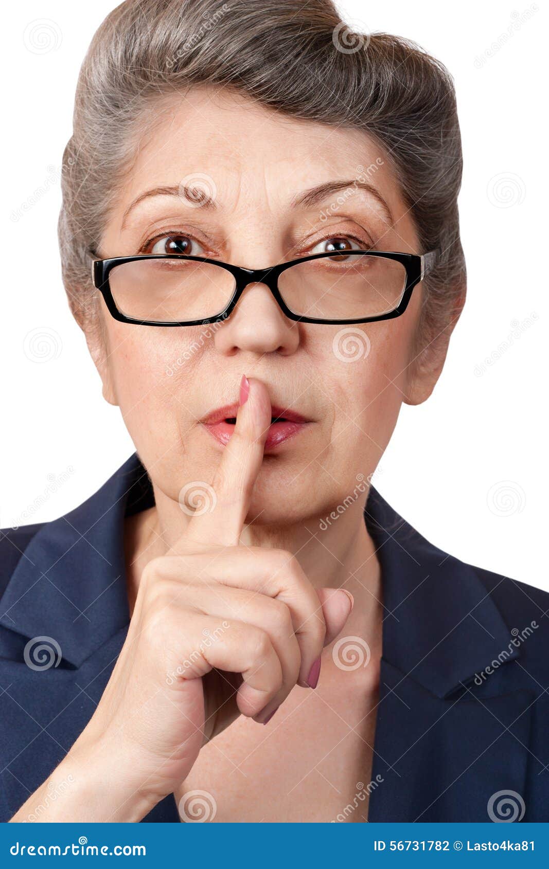 An Elderly Woman Making Silence Stock Photo - Image of making ...