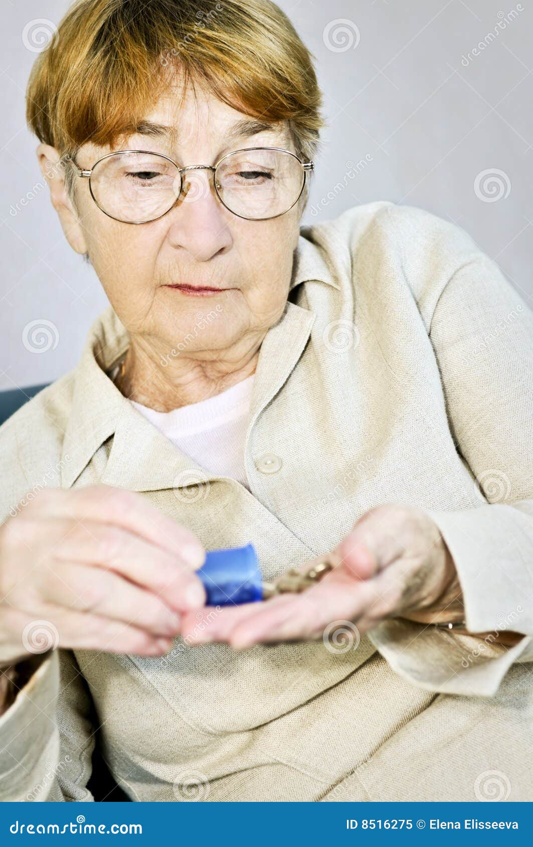 Elderly Woman with Medication Stock Image - Image of elderly, lifestyle ...