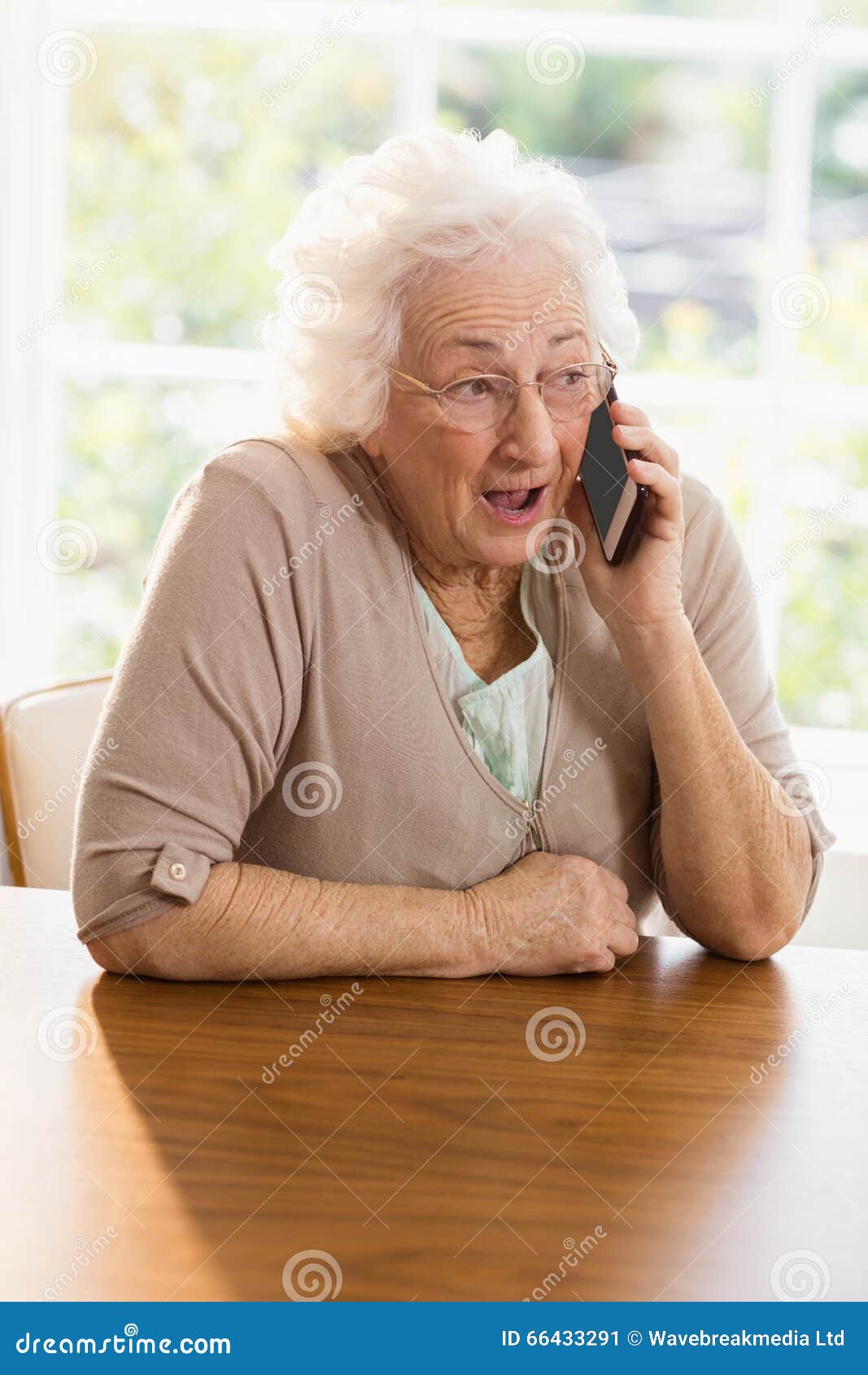 Elderly Woman Phone Calling Stock Image - Image of caucasian, home ...