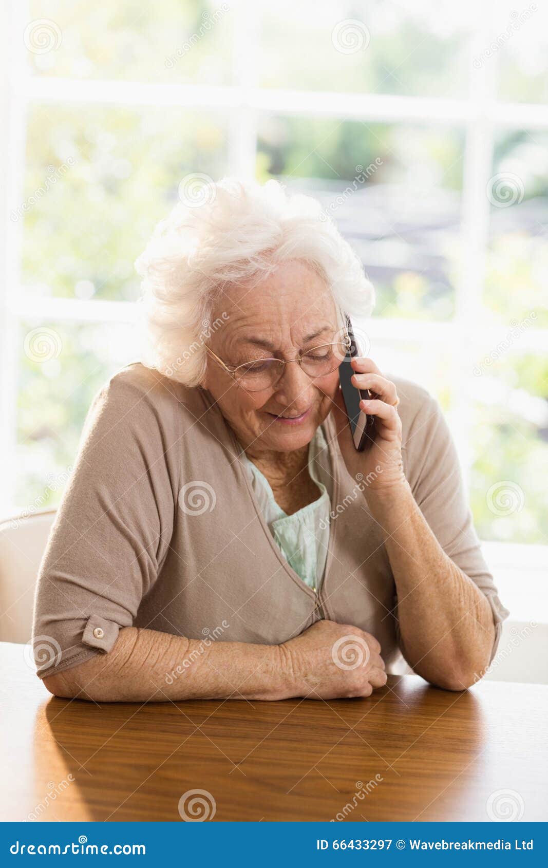 Elderly Woman Phone Calling Stock Image - Image of elderly, retirement ...