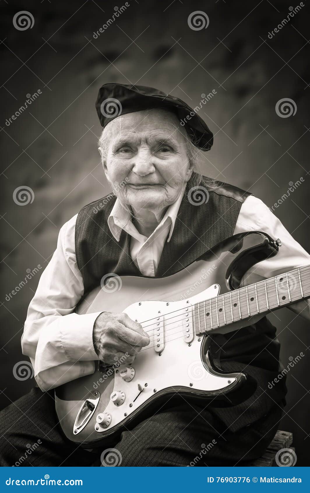 Elderly Woman Playing Guitar. Stock Photo - Image of happy, energy ...