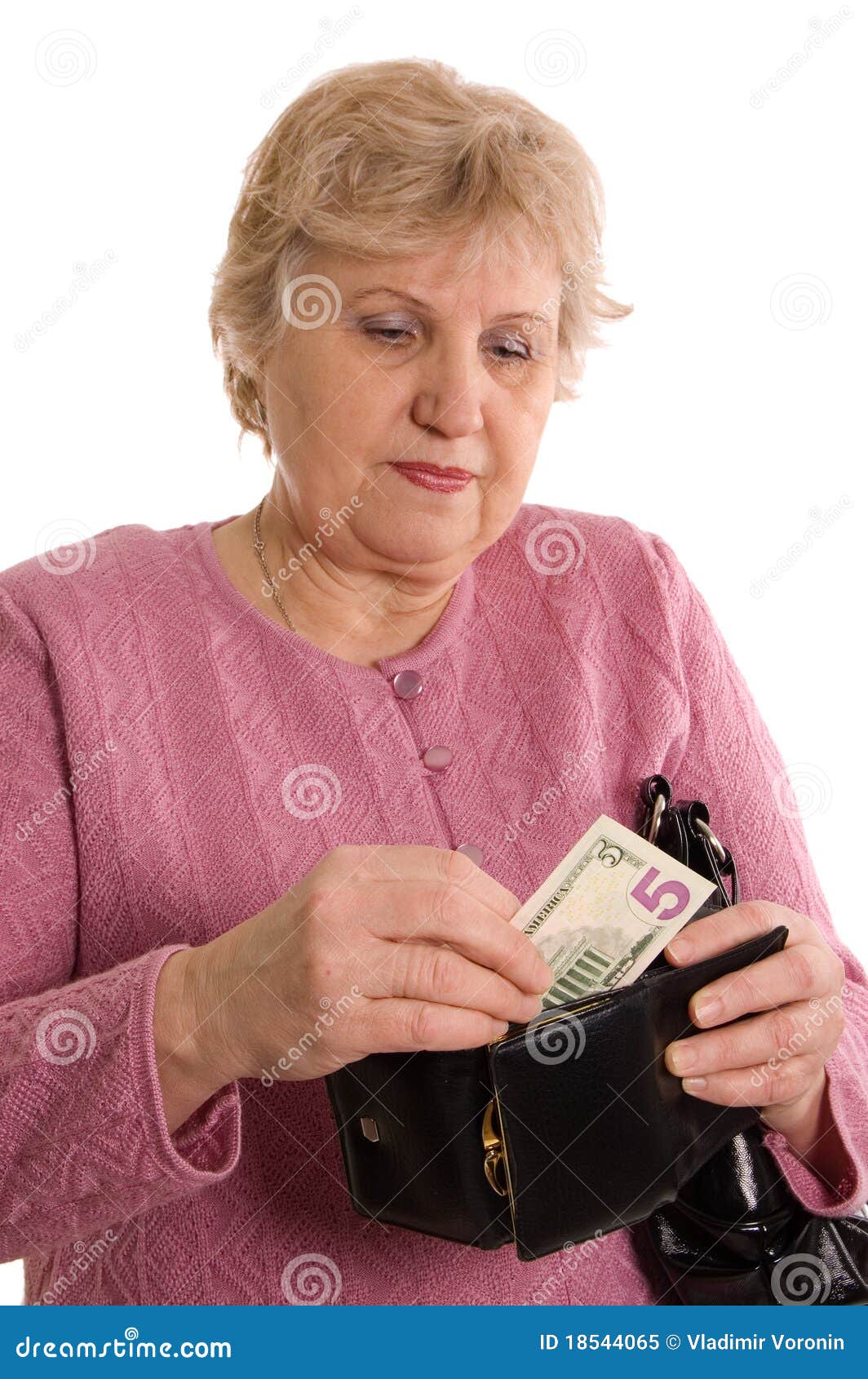 The Elderly Woman with a Purse Stock Image - Image of black, dollar ...