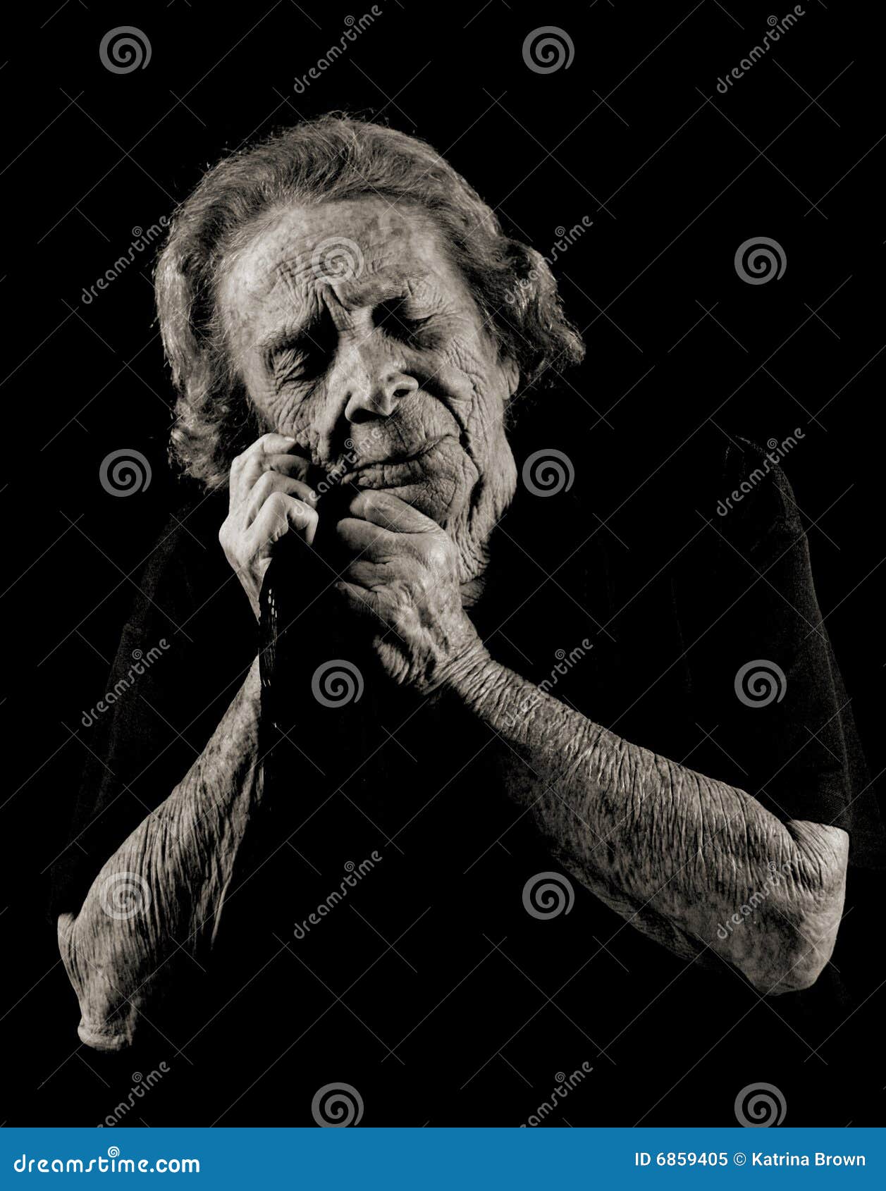 Elderly Woman Remembering the Past Stock Image - Image of retirement ...