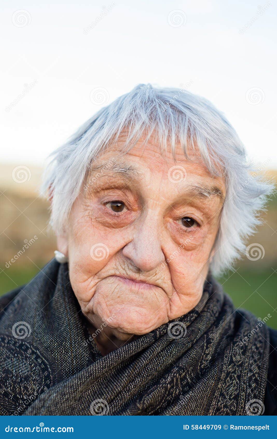 Elderly Woman with Resignation Expression Stock Image - Image of aged ...