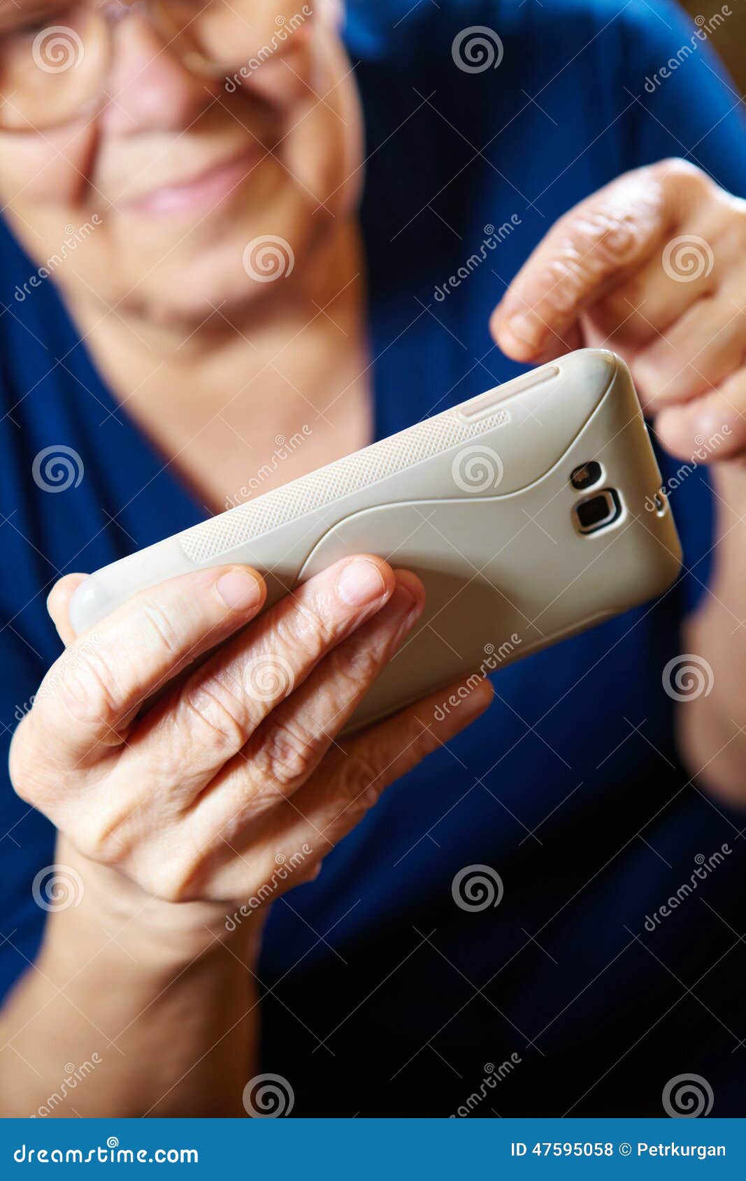 Elderly Woman with a Smartphone Stock Photo - Image of portable, cell ...