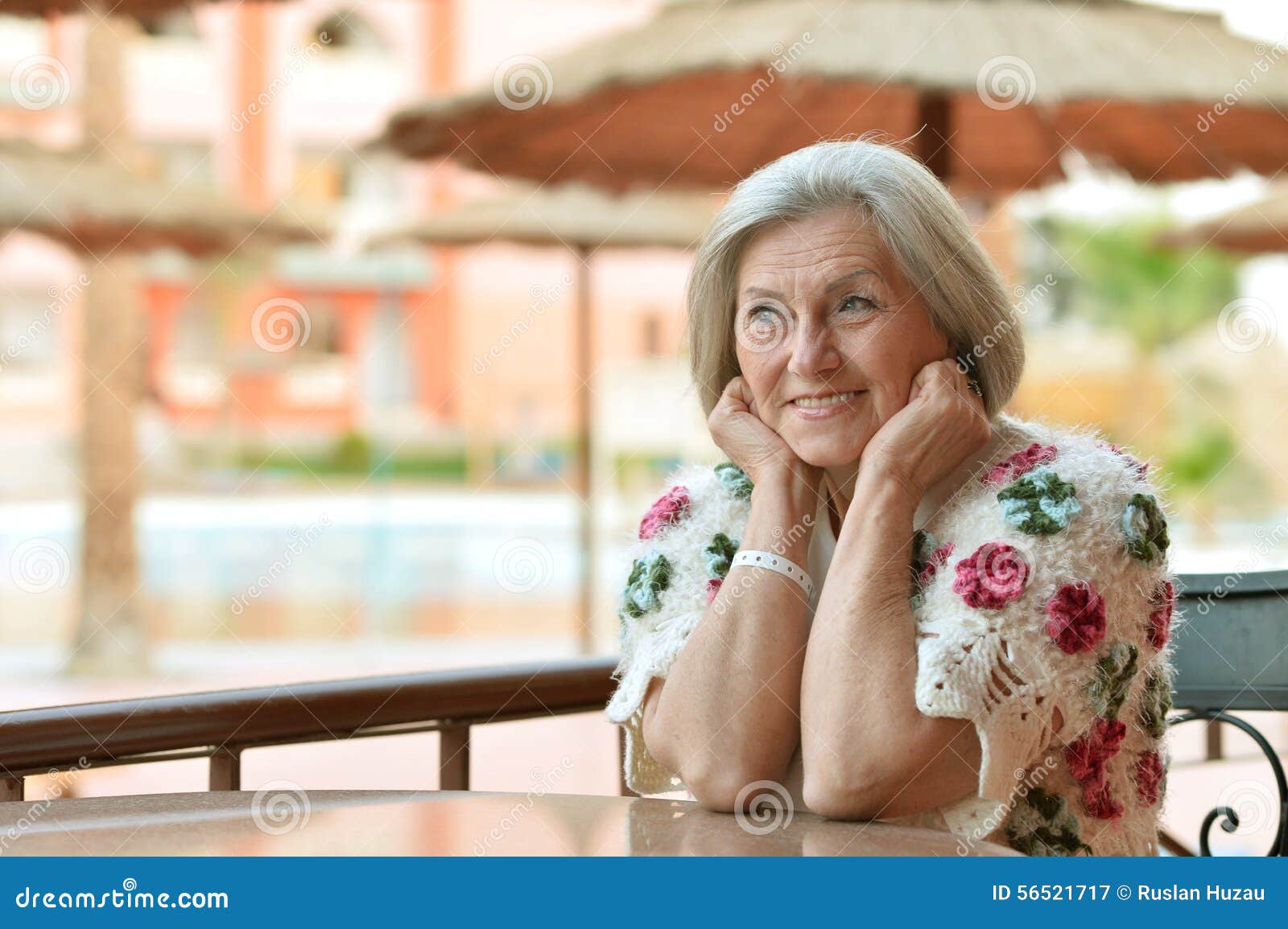 Elderly woman on table stock image. Image of elderly - 56521717