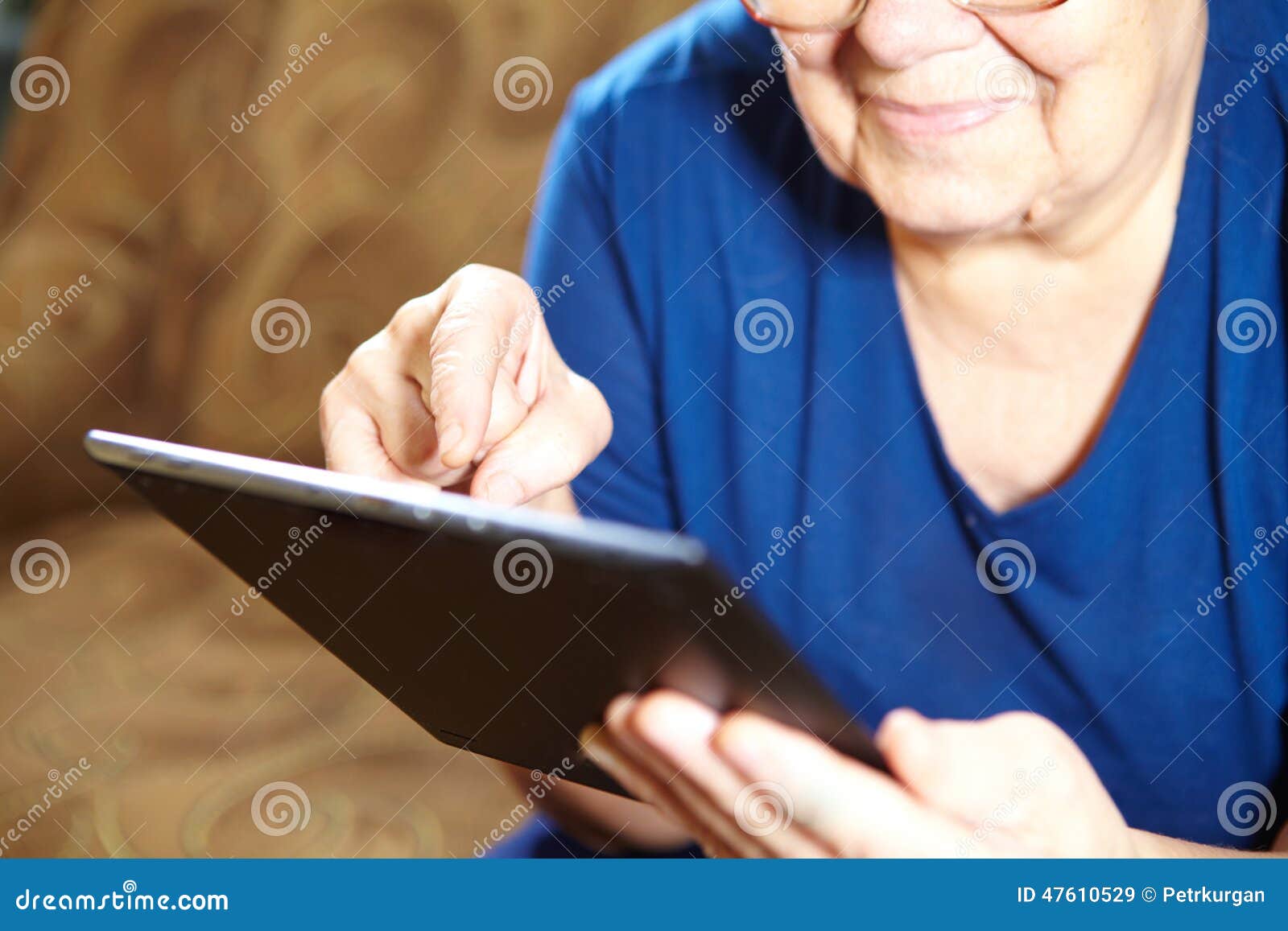 Elderly Woman with Tablet Computer Stock Image - Image of female ...