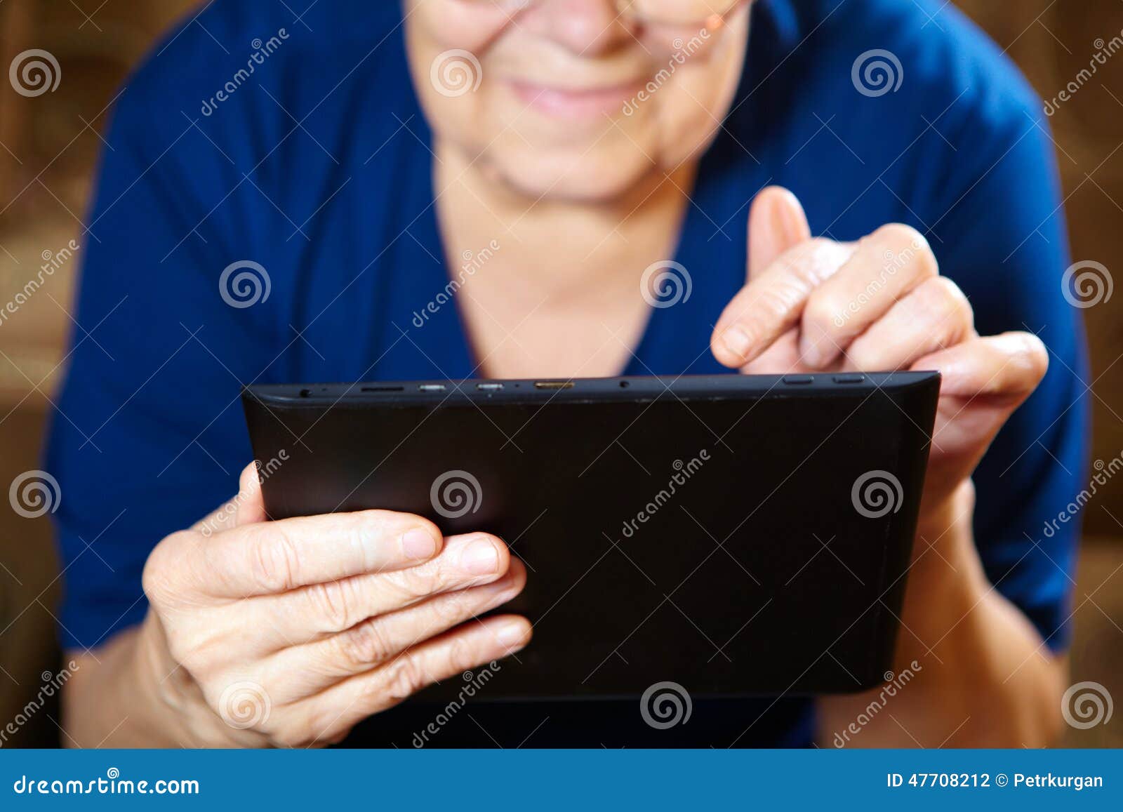 Elderly Woman with Tablet Computer Stock Photo - Image of business ...