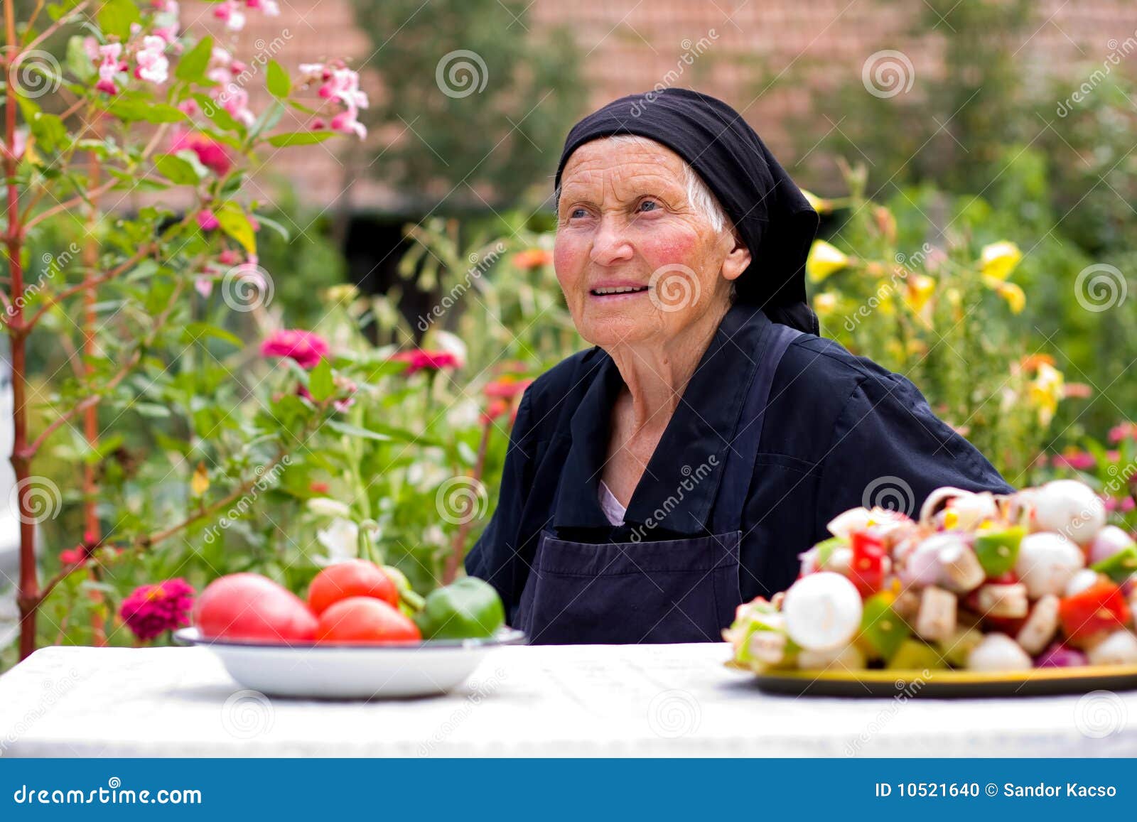 Elderly Woman Talking at the Table Stock Photo - Image of people ...