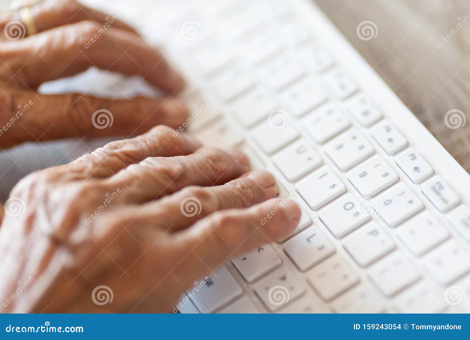 Elderly Woman Typing on a Keyboard Stock Photo - Image of browsing ...