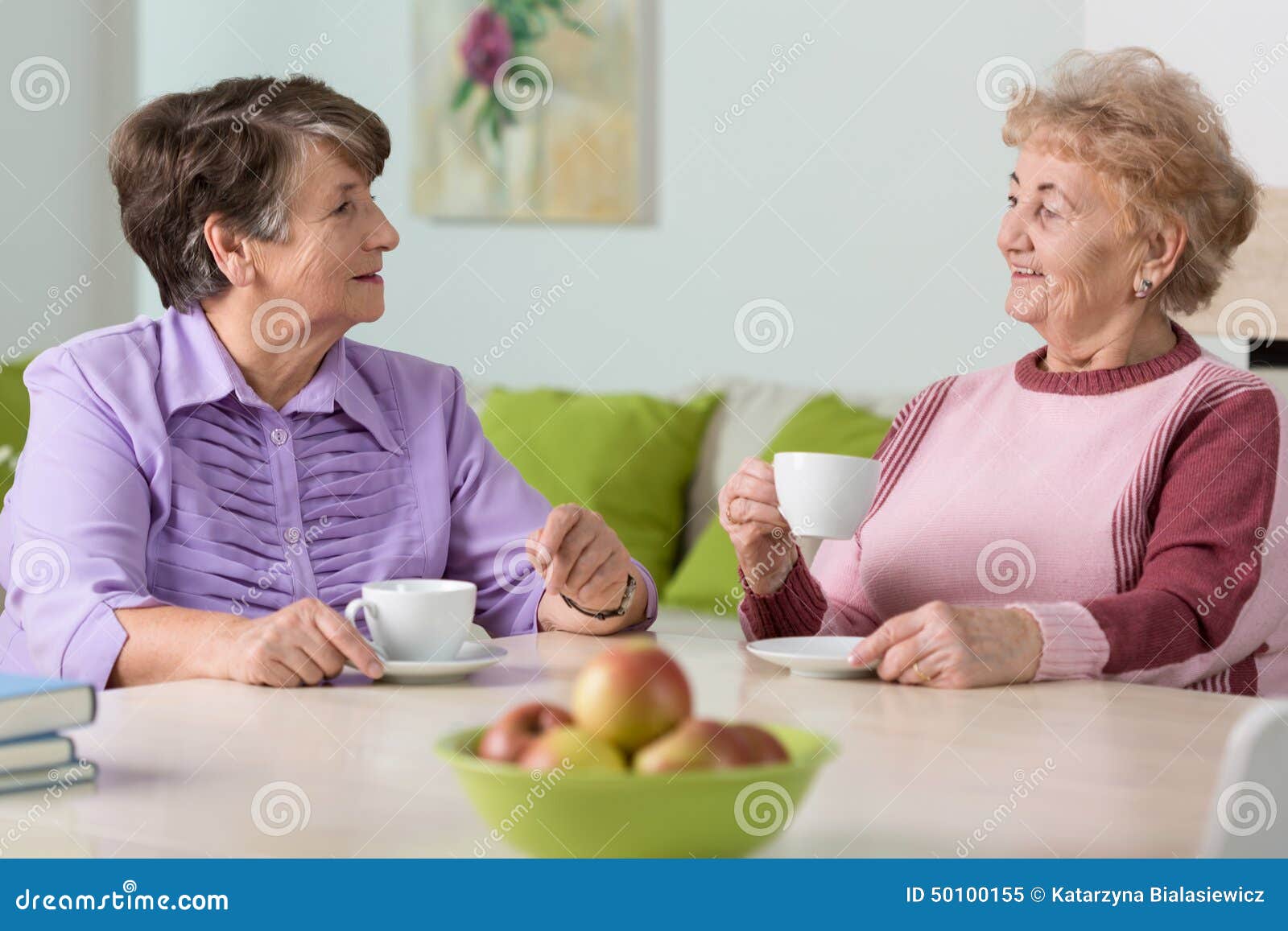 Elderly Women Drinking Coffee Stock Image - Image of neighbour, home ...