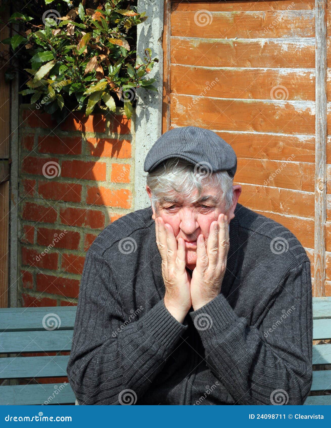 Elderly worried man. stock image. Image of male, expression - 24098711