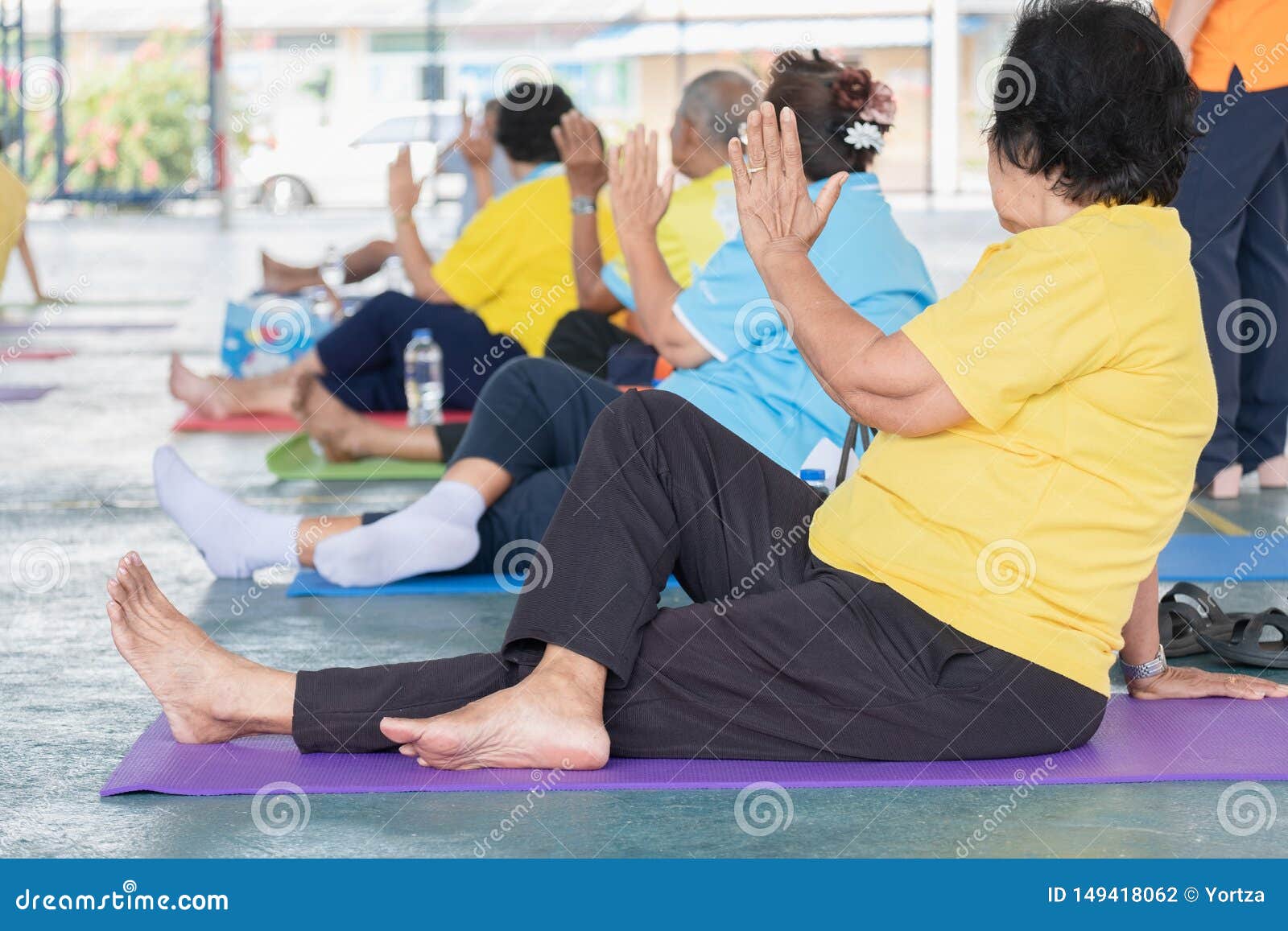 Elderly in a Yoga Exercise Posture Editorial Photography - Image of ...