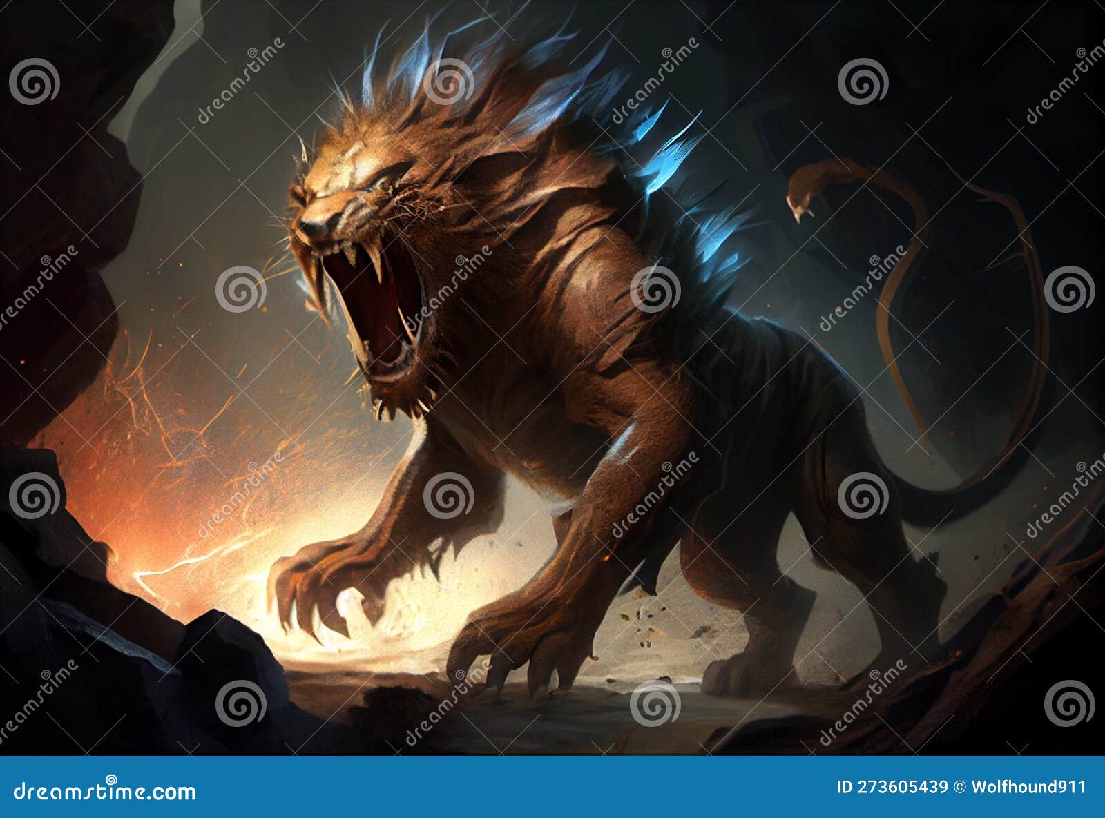 Eldritch Horror Lion Monster. Generate Ai. Stock Illustration ...