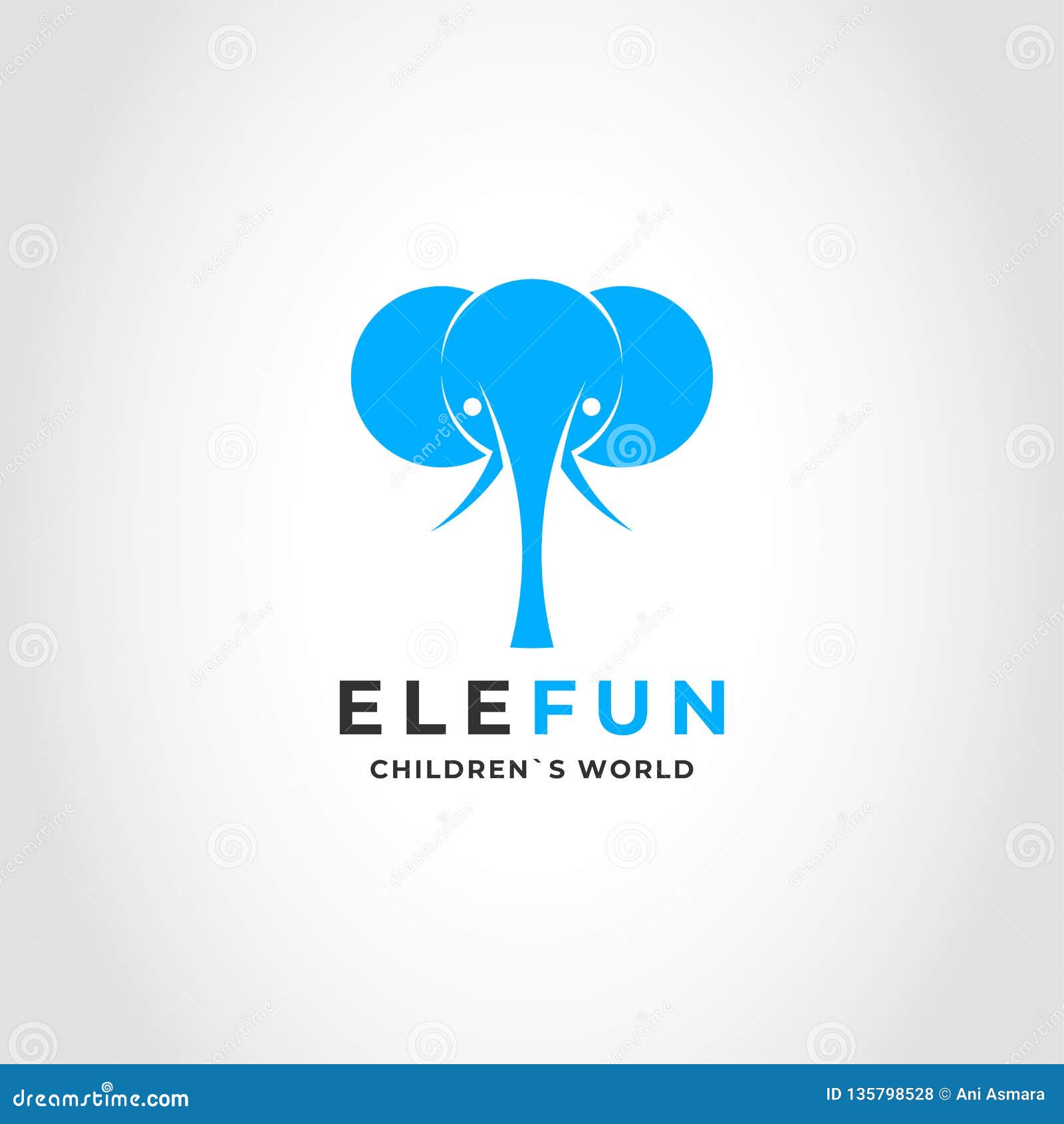Ele Fun is a Cute Elephant Logo , Symbol of a Fun Children World Stock ...