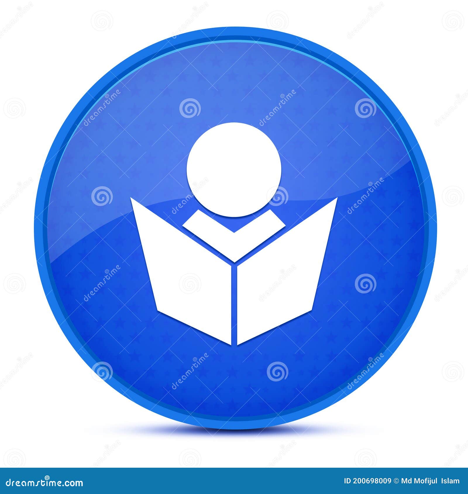 Elearning Aesthetic Glossy Blue Round Button Abstract Stock ...