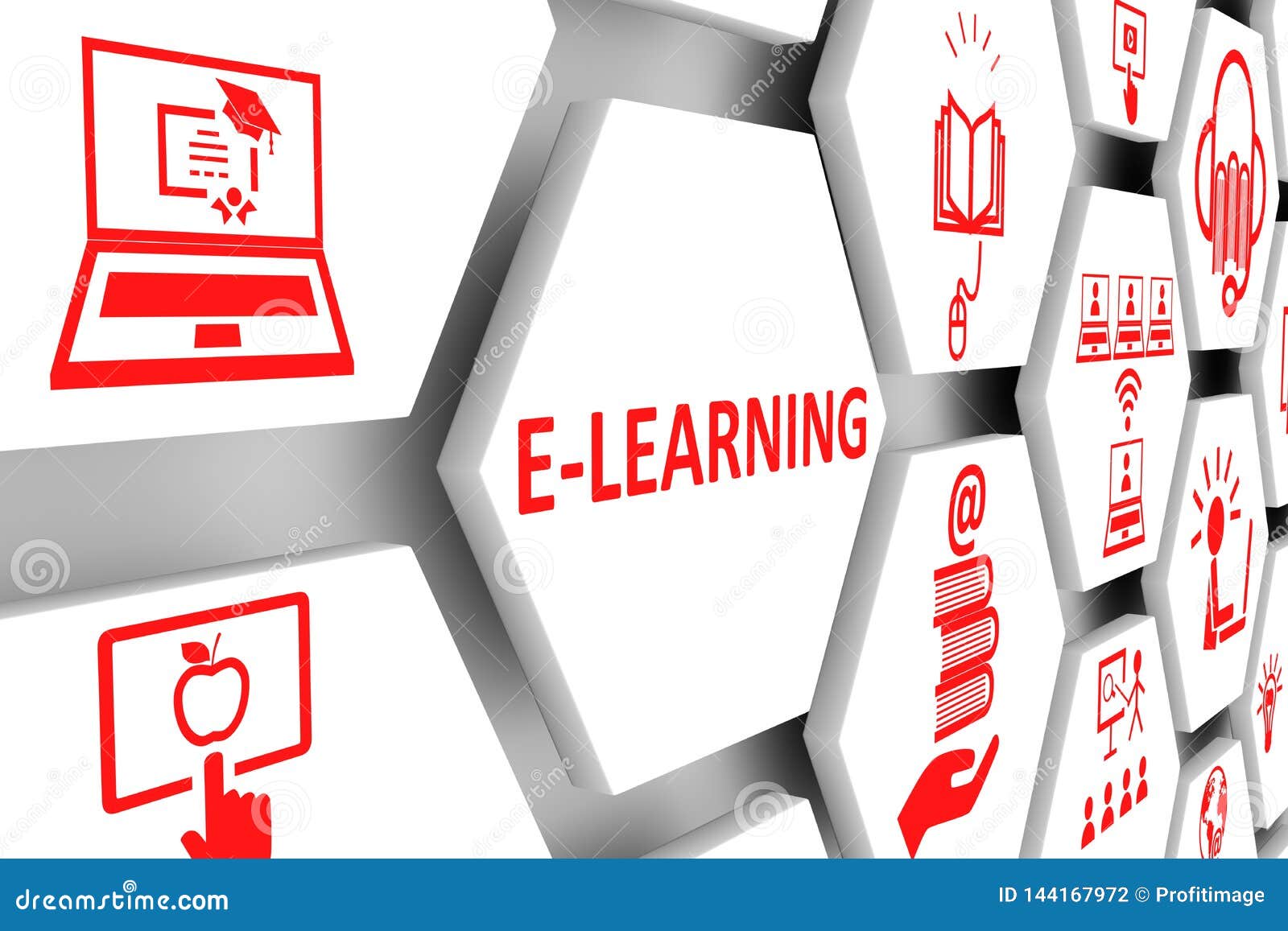 ELEARNING Concept Cell Background Stock Illustration - Illustration of ...