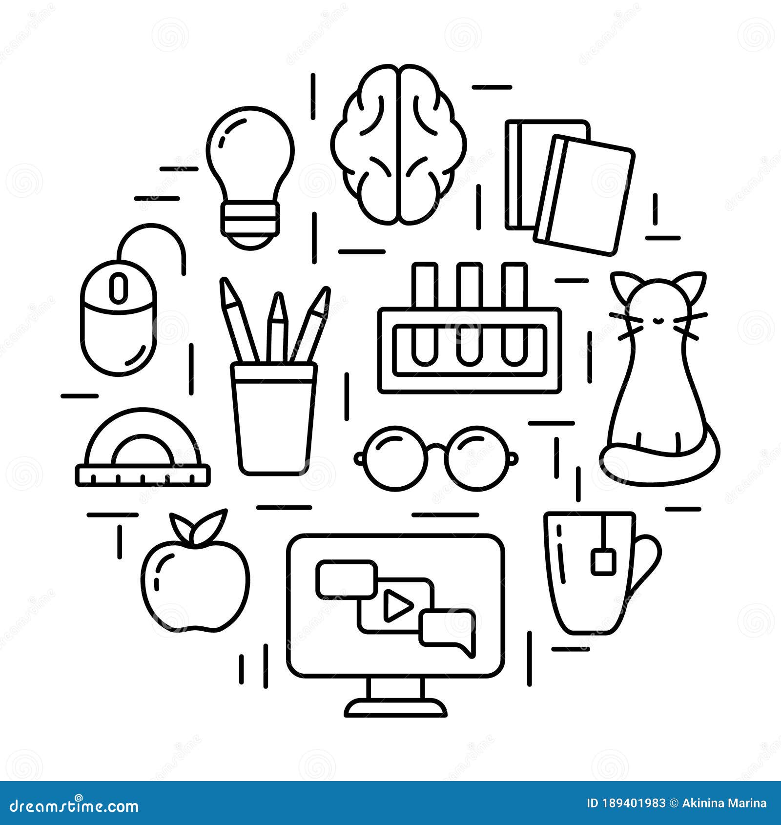 Elearning Concept. Home Online Education Illustration. Distance Study ...