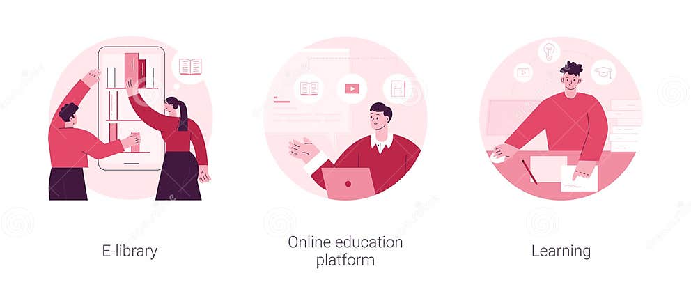 Elearning Courses Abstract Concept Vector Illustrations. Stock Vector ...