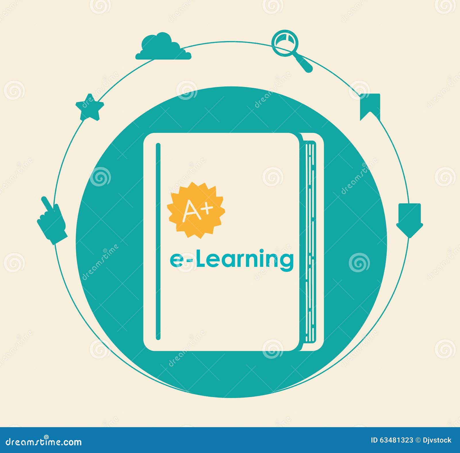 Elearning and ebook design stock vector. Illustration of network - 63481323