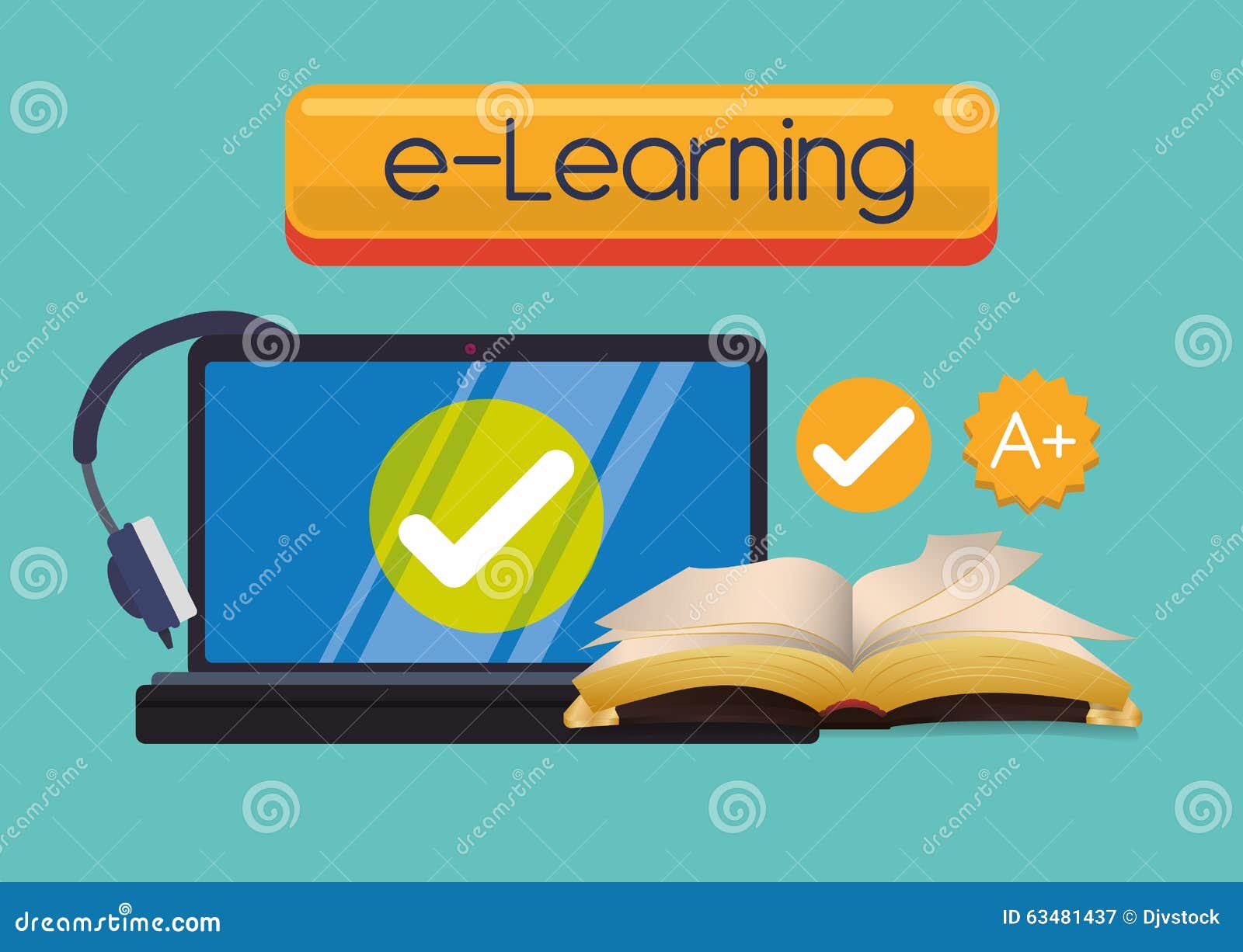 Elearning and ebook design stock vector. Illustration of knowledge ...