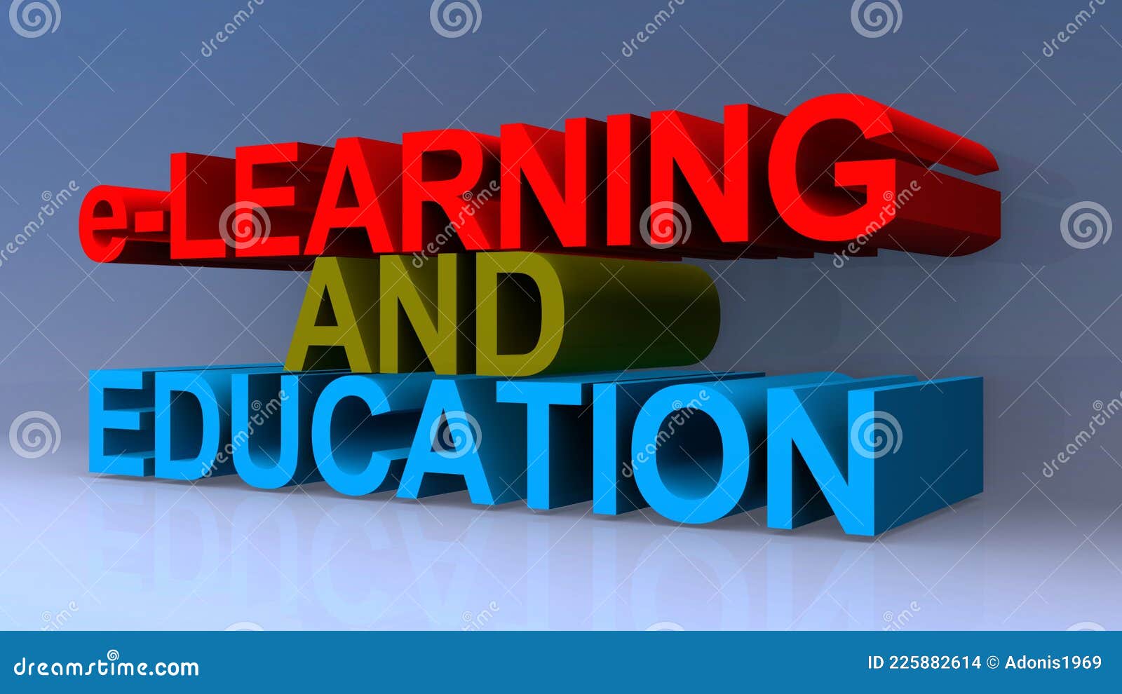 Elearning and Education on Blue Stock Illustration - Illustration of ...