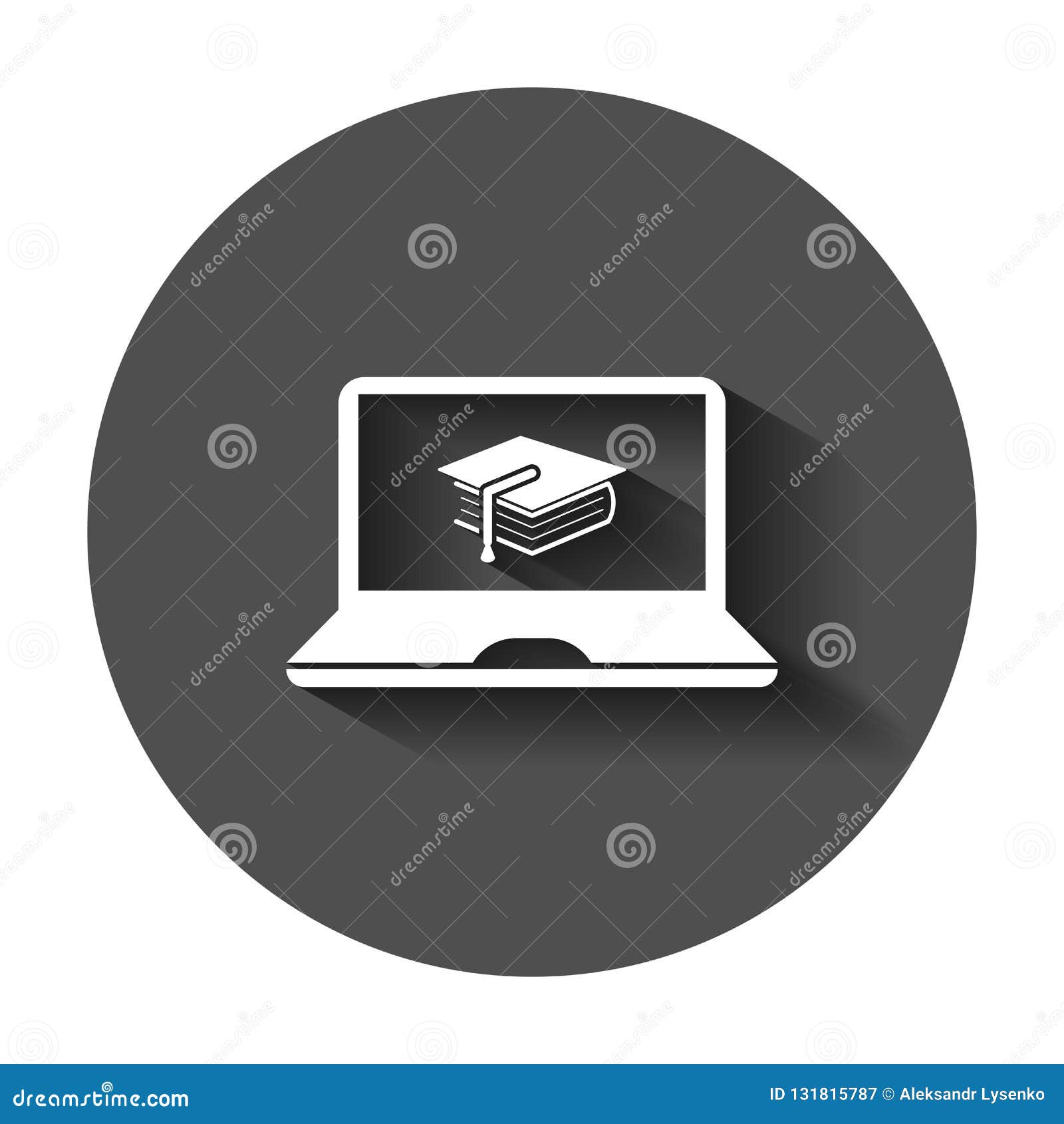 Elearning Education Icon in Flat Style. Study Vector Illustration with ...