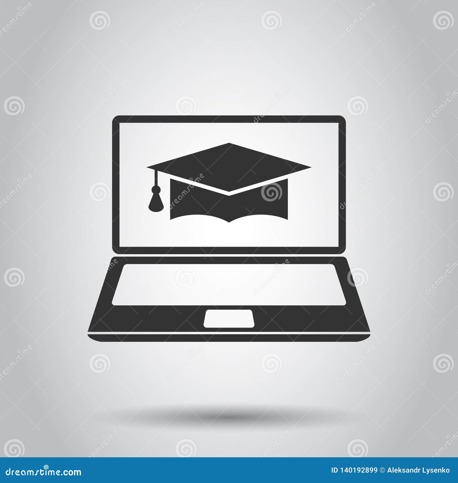 Elearning Education Icon in Flat Style. Study Vector Illustration on ...