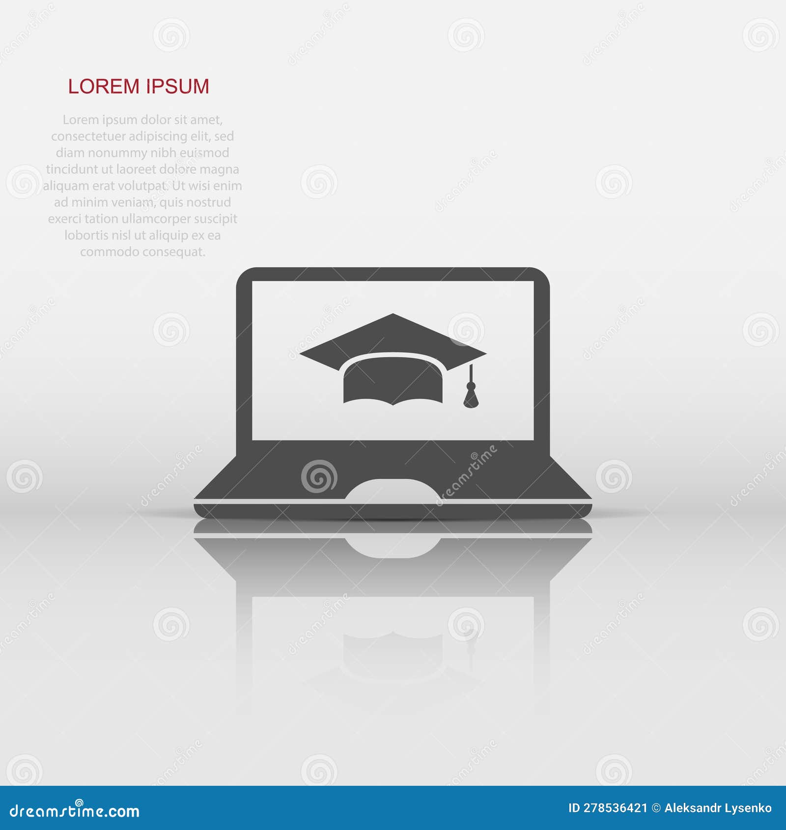 Elearning Education Icon in Flat Style. Study Vector Illustration on ...