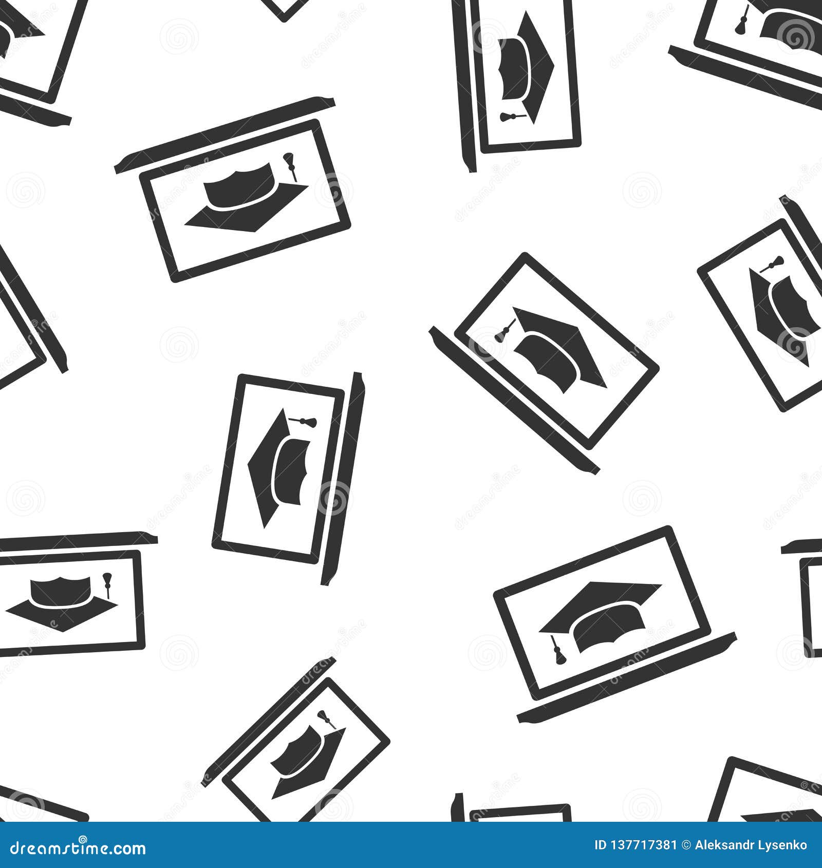 Elearning Education Icon Seamless Pattern Background. Study Vector Illustration Stock Vector ...