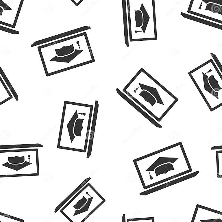 Elearning Education Icon Seamless Pattern Background. Study Vector ...