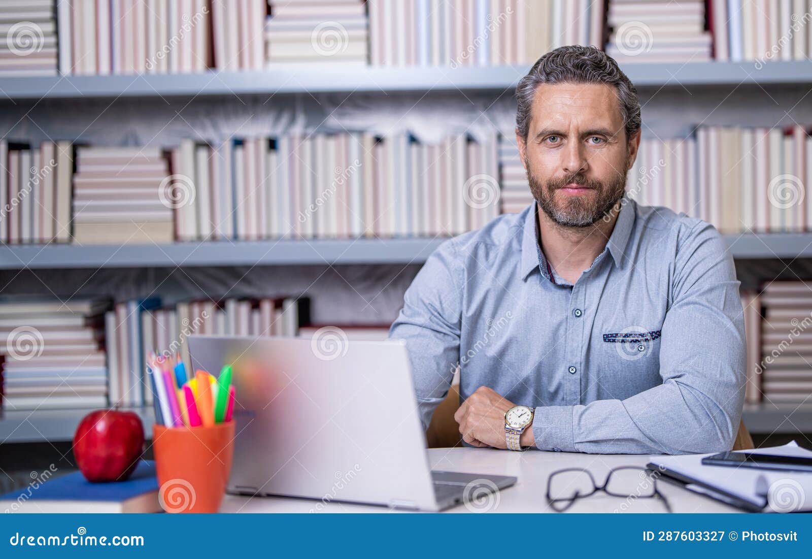 Elearning Education Online with School Teacher on Laptop in Classroom ...