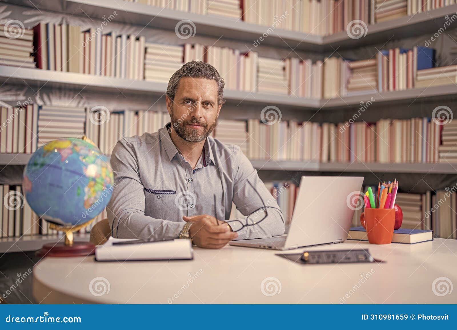 Elearning Education Online with School Teacher on Laptop in Classroom ...