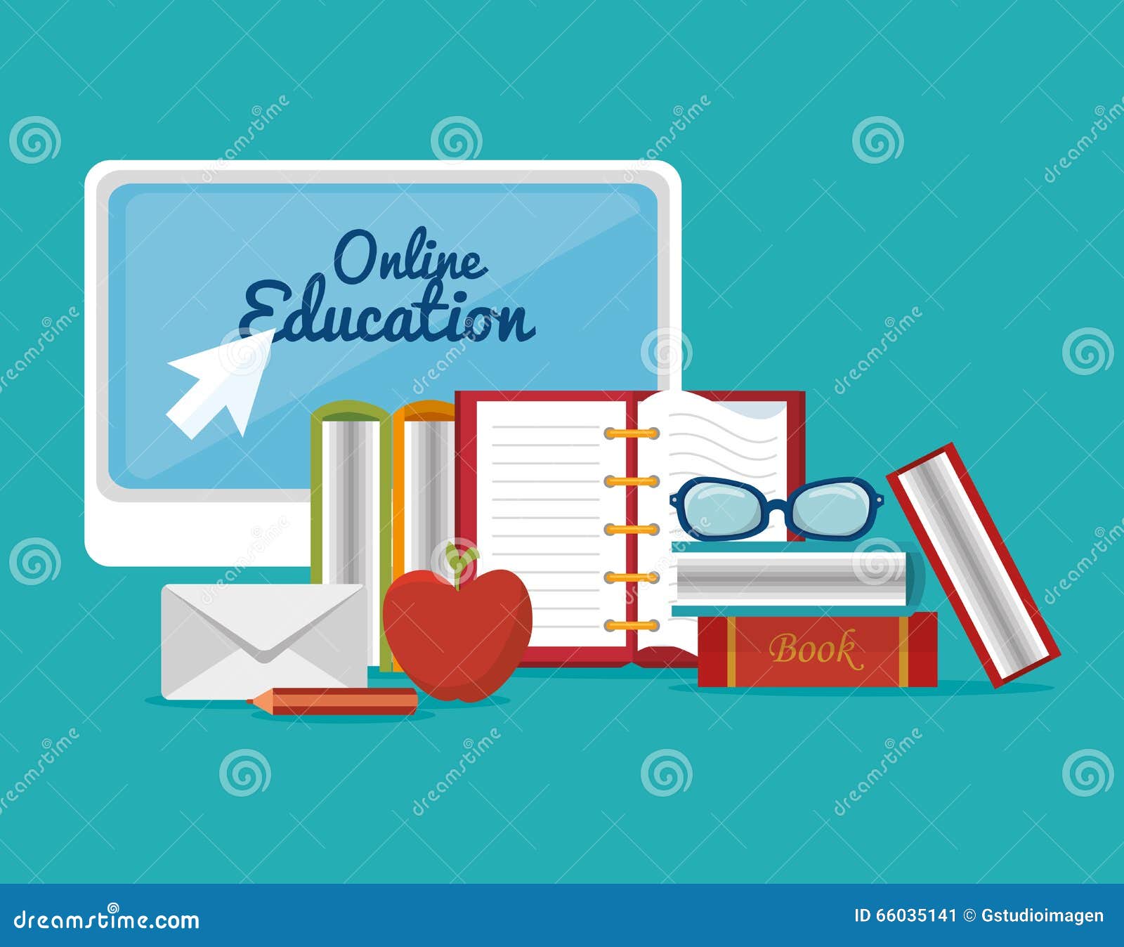 ELearning and education stock vector. Illustration of media - 66035141