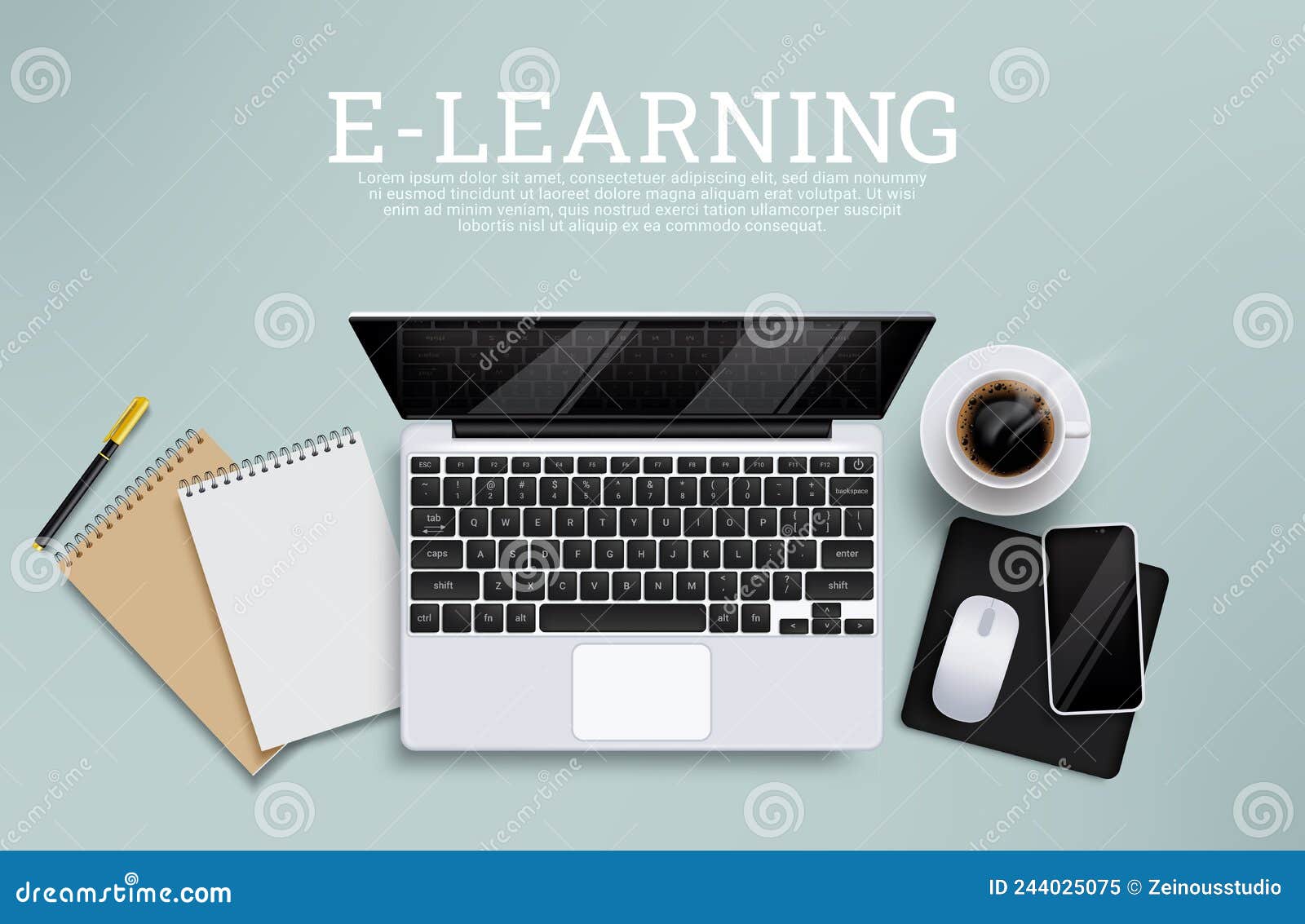 Distance Educational Process Isolated Cartoon Vector Illustrations ...