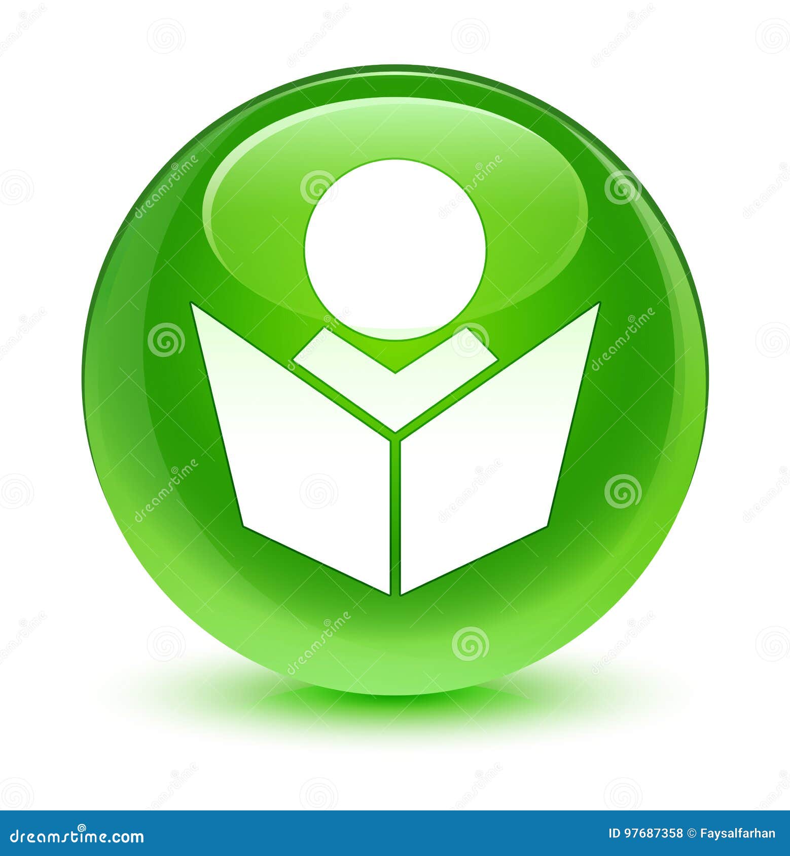 Elearning Icon Glassy Green Round Button Stock Illustration ...