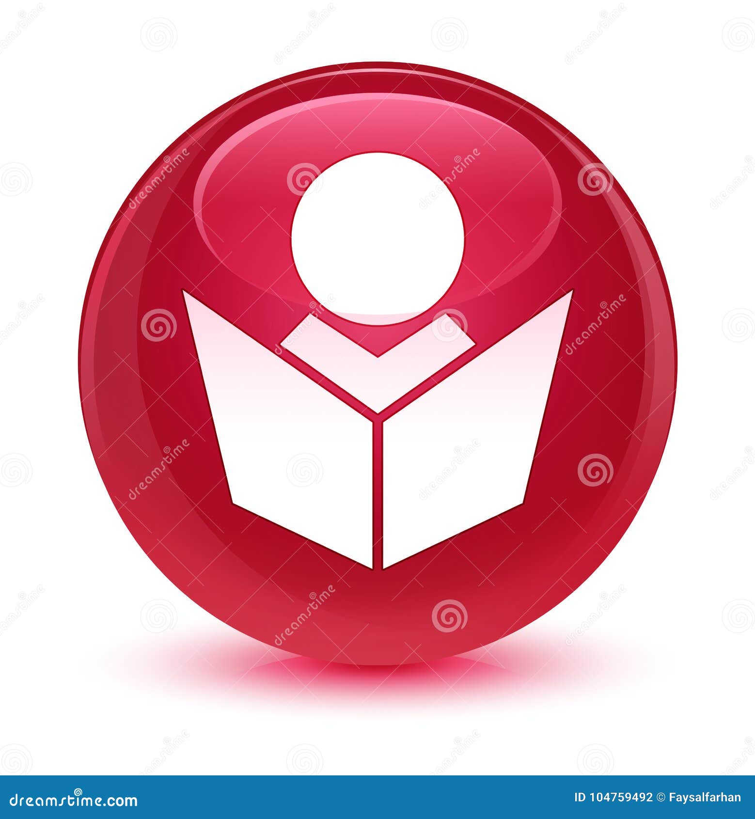 Elearning Icon Glassy Pink Round Button Stock Illustration ...