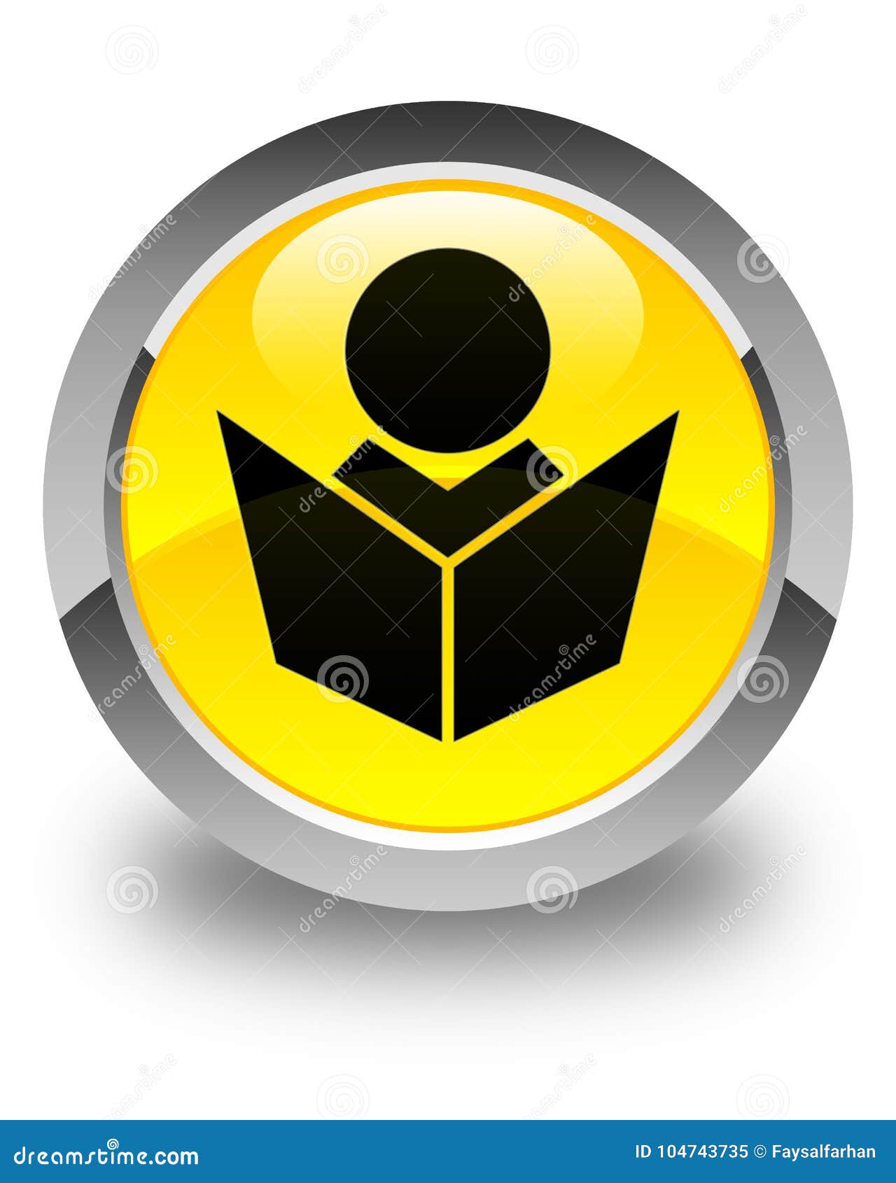 Elearning Icon Glossy Yellow Round Button Stock Illustration ...