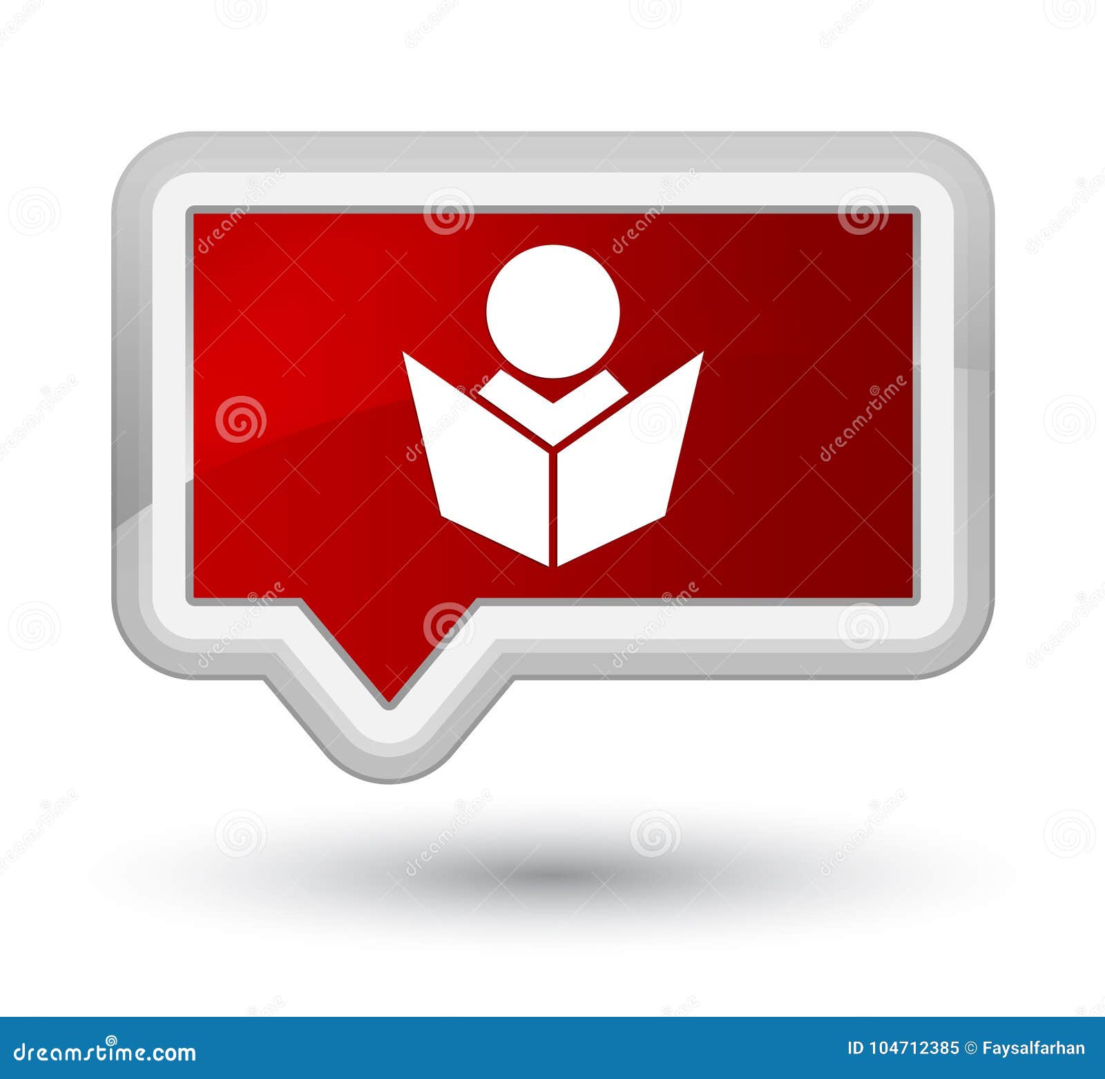 Elearning Icon Prime Red Banner Button Stock Illustration ...