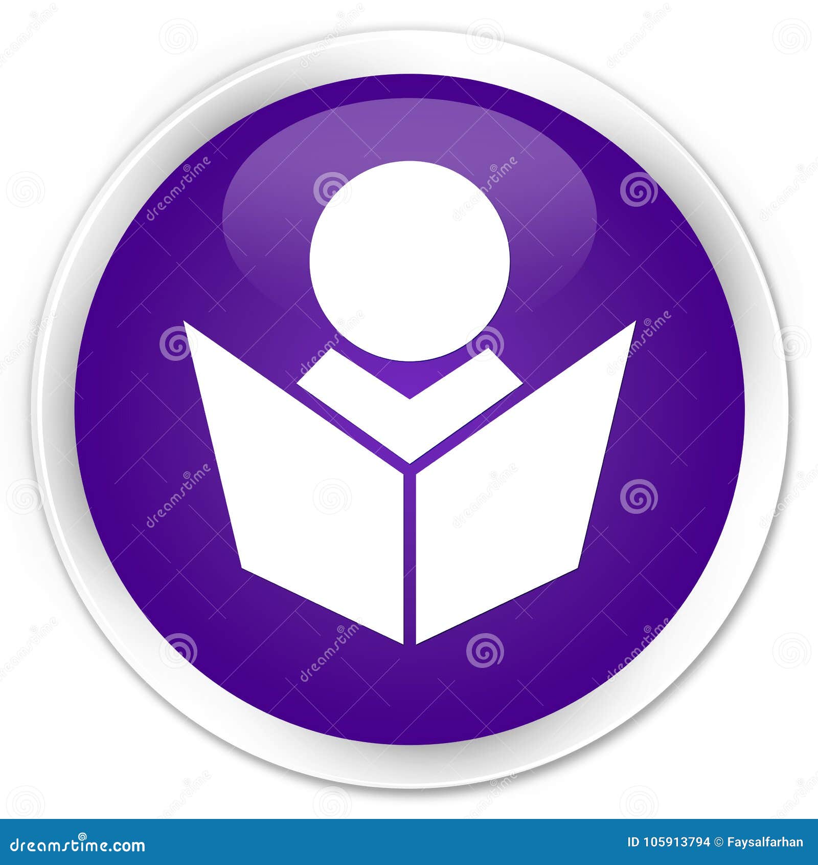 Elearning Icon Premium Purple Round Button Stock Illustration ...