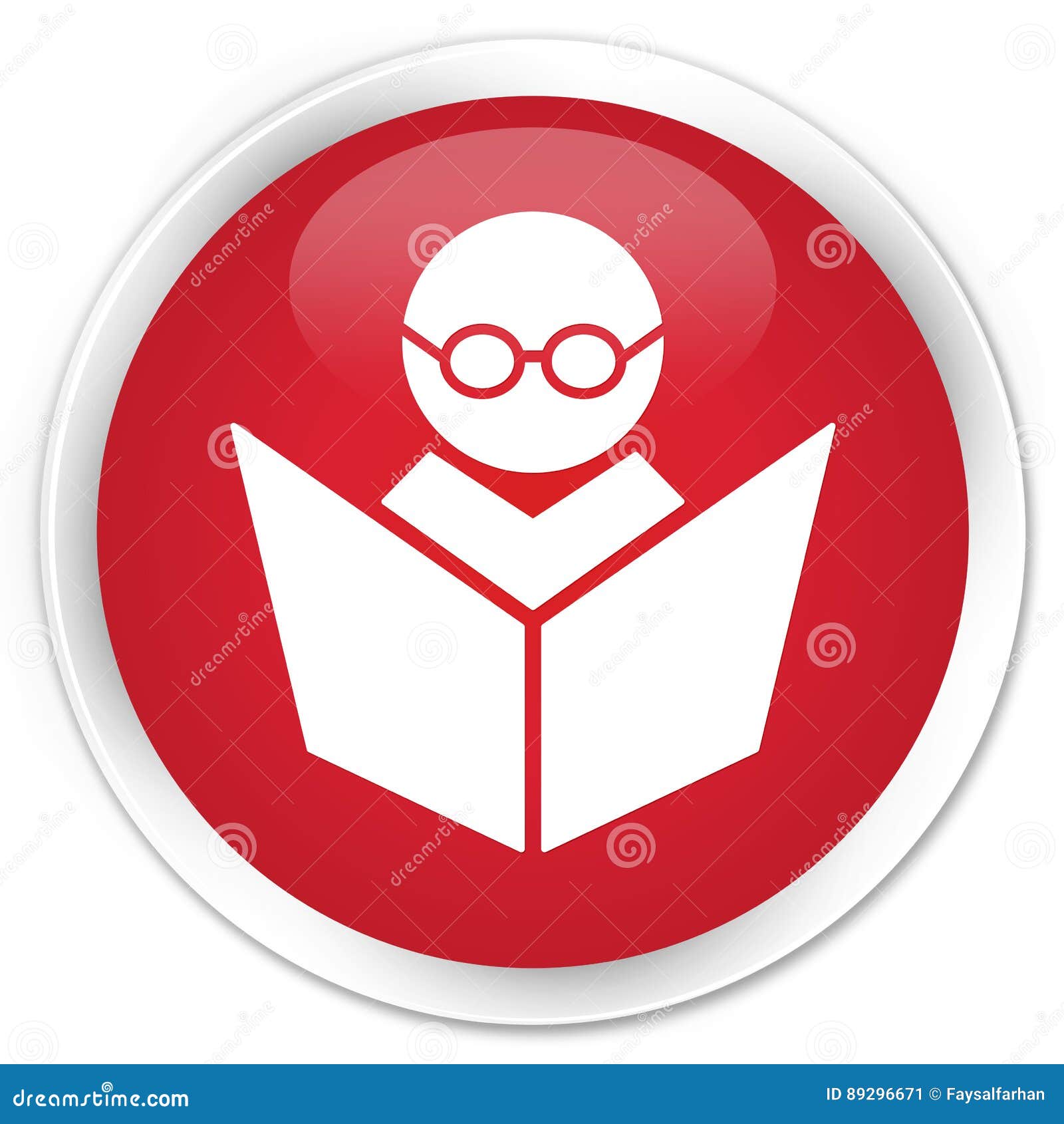 Elearning Icon Premium Red Round Button Stock Illustration ...