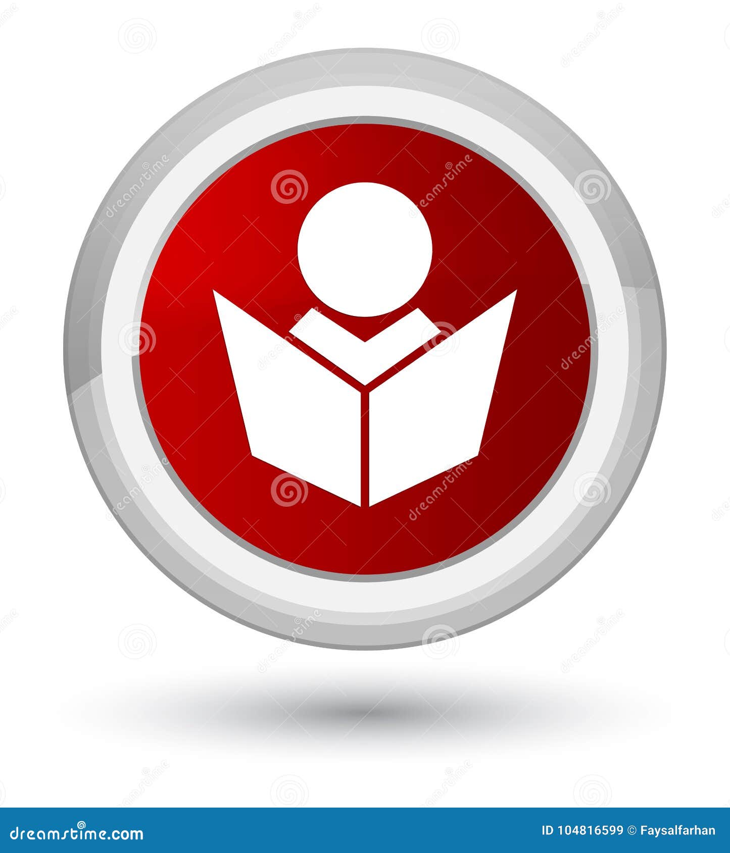 Elearning Icon Prime Red Round Button Stock Illustration - Illustration ...