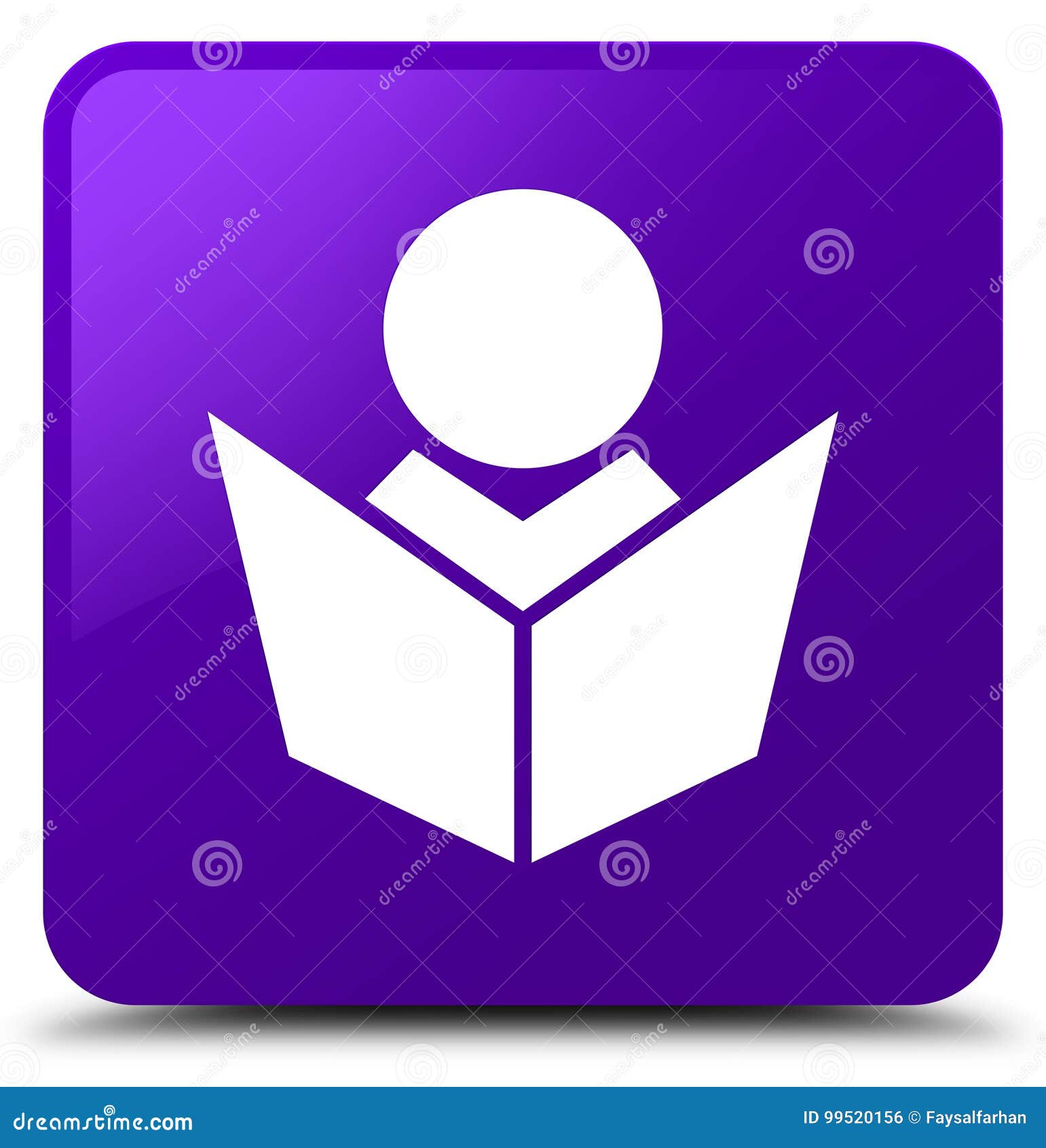 Elearning Icon Purple Square Button Stock Illustration - Illustration ...