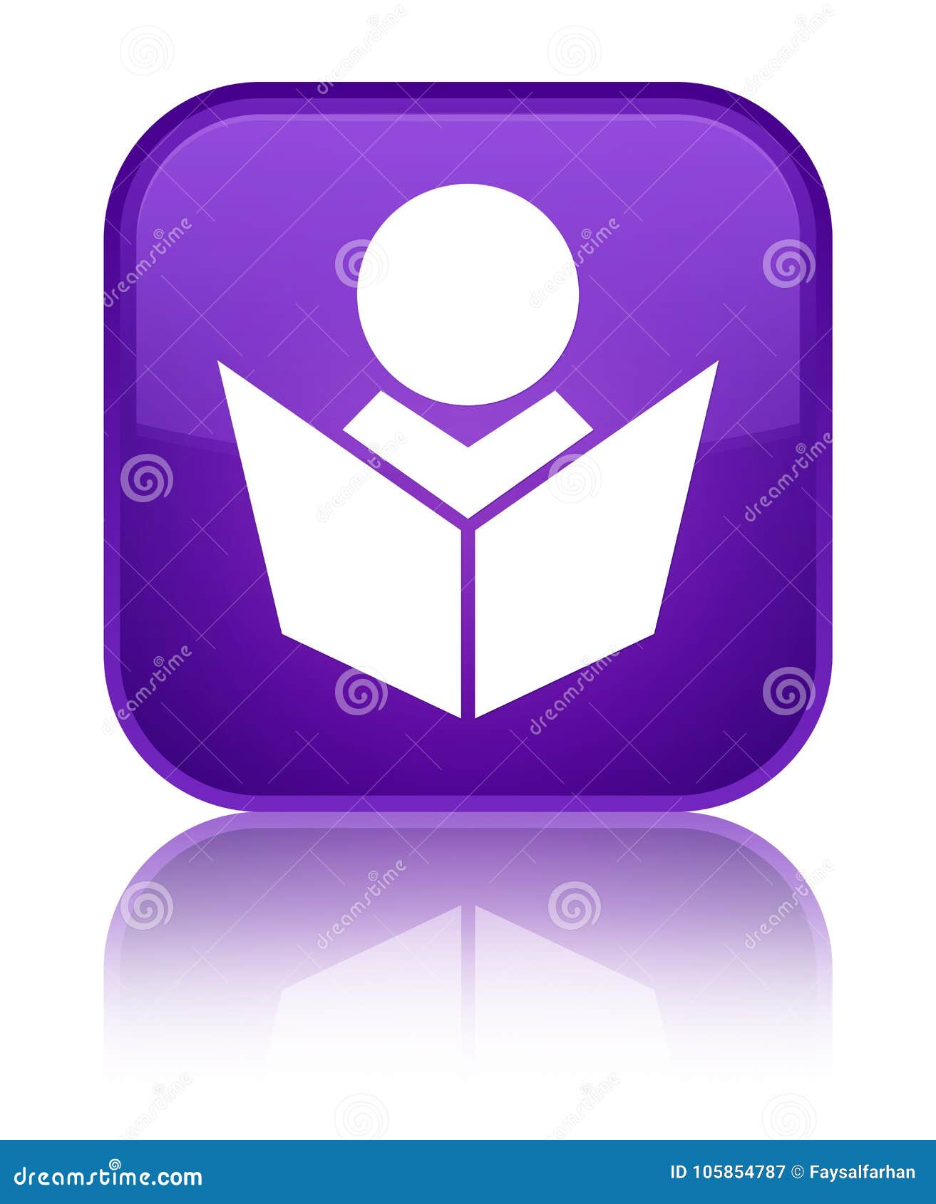 Elearning Icon Special Purple Square Button Stock Illustration ...