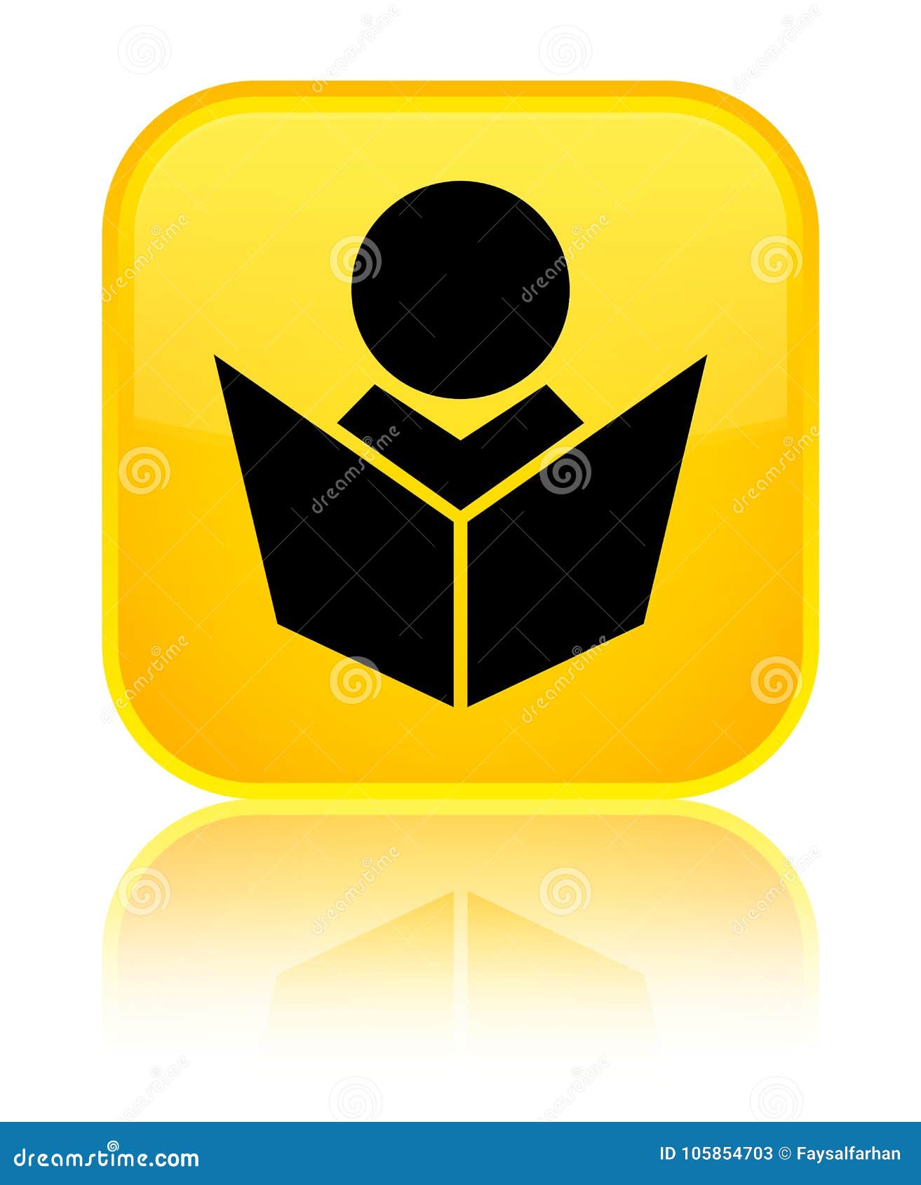 Elearning Icon Special Yellow Square Button Stock Illustration ...