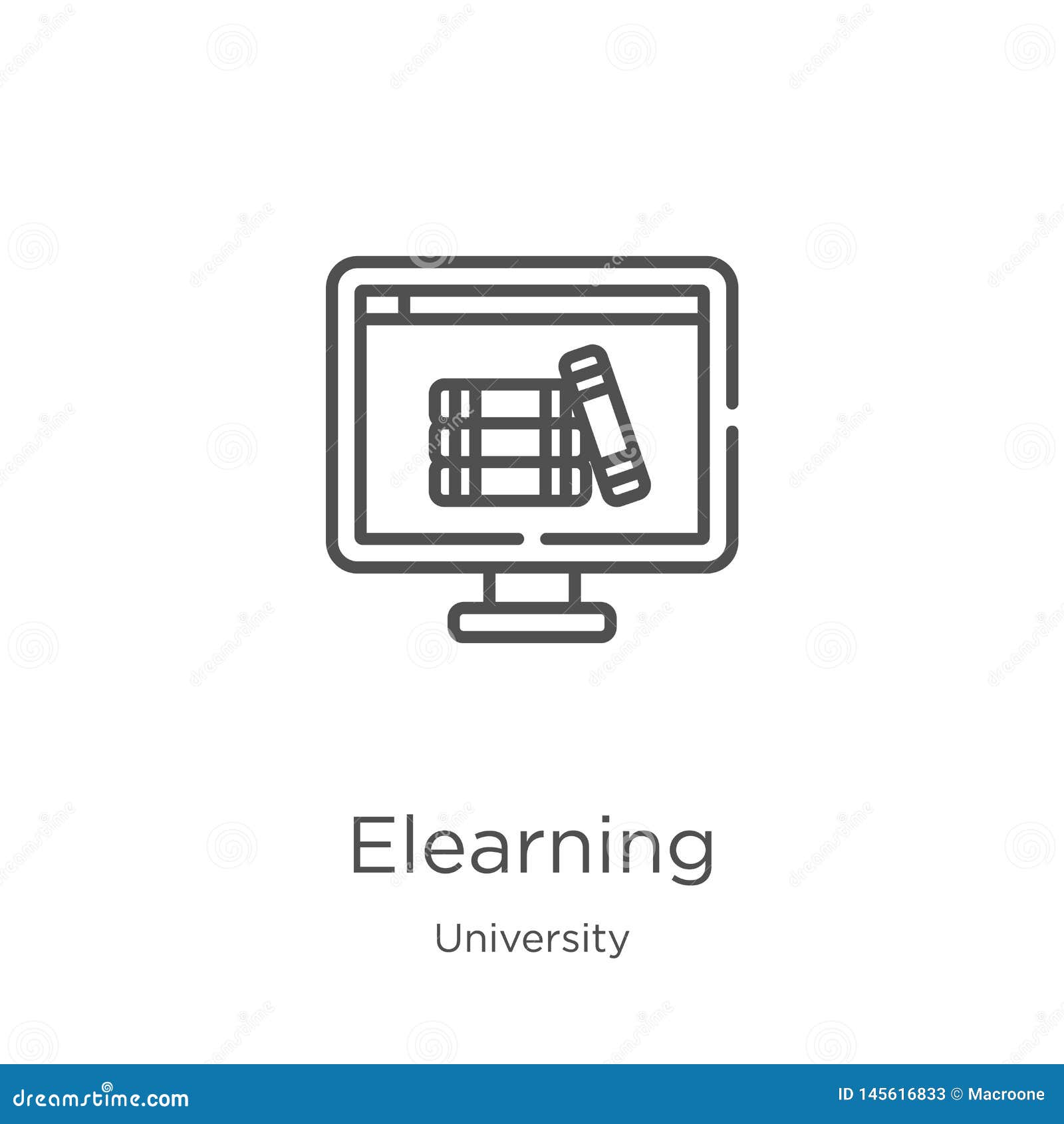 Elearning Icon Vector from University Collection. Thin Line Elearning ...