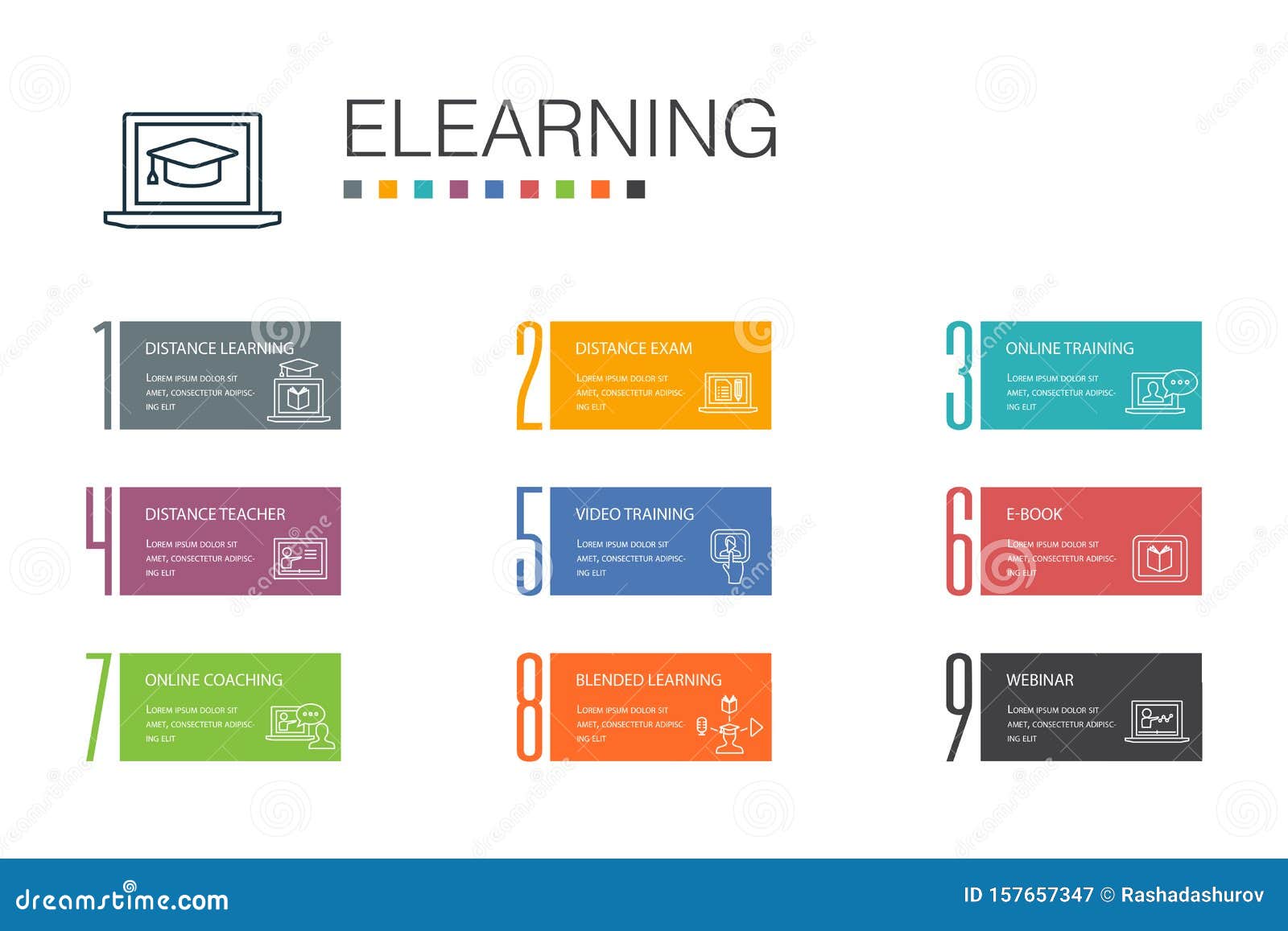 ELearning Infographic 10 Option Line Stock Vector - Illustration of ...