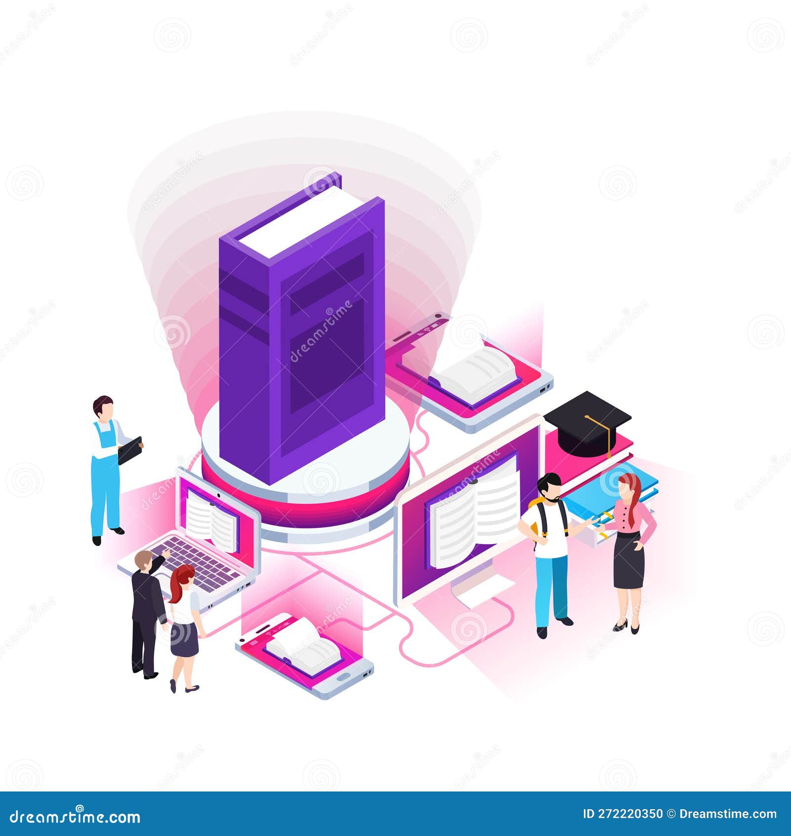 Elearning Isometric Concept Stock Vector - Illustration of study, lecture: 272220350
